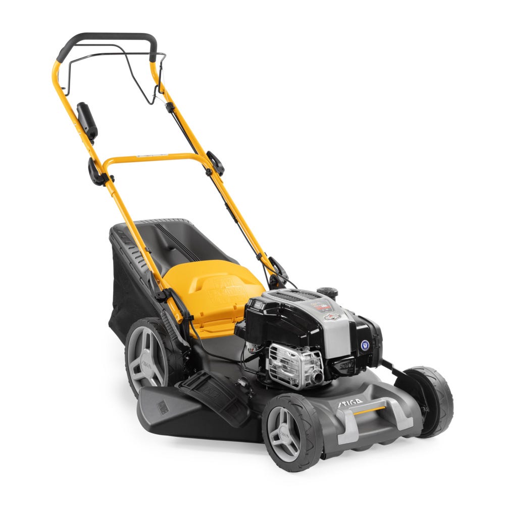 COMBI 53 seq b; STIGA; Tondeuse tractée 163cc, 51cm, bac 60L, 4 en 1 ...