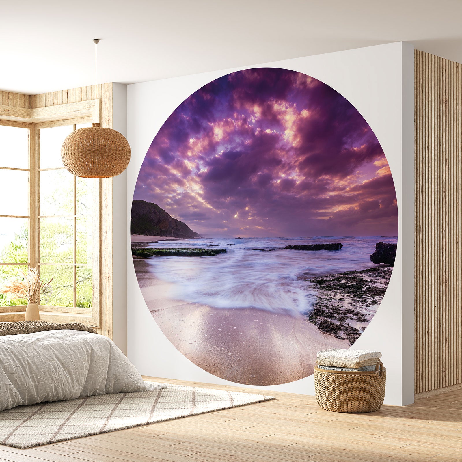 Papier peint rond / cercle - Vue Mer 3617689756776 - Diamètre 110 cm ...