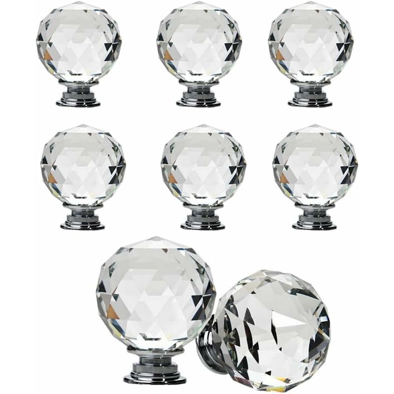 Poignées de tiroir boule de cristal, décoration de poignée ronde en ...