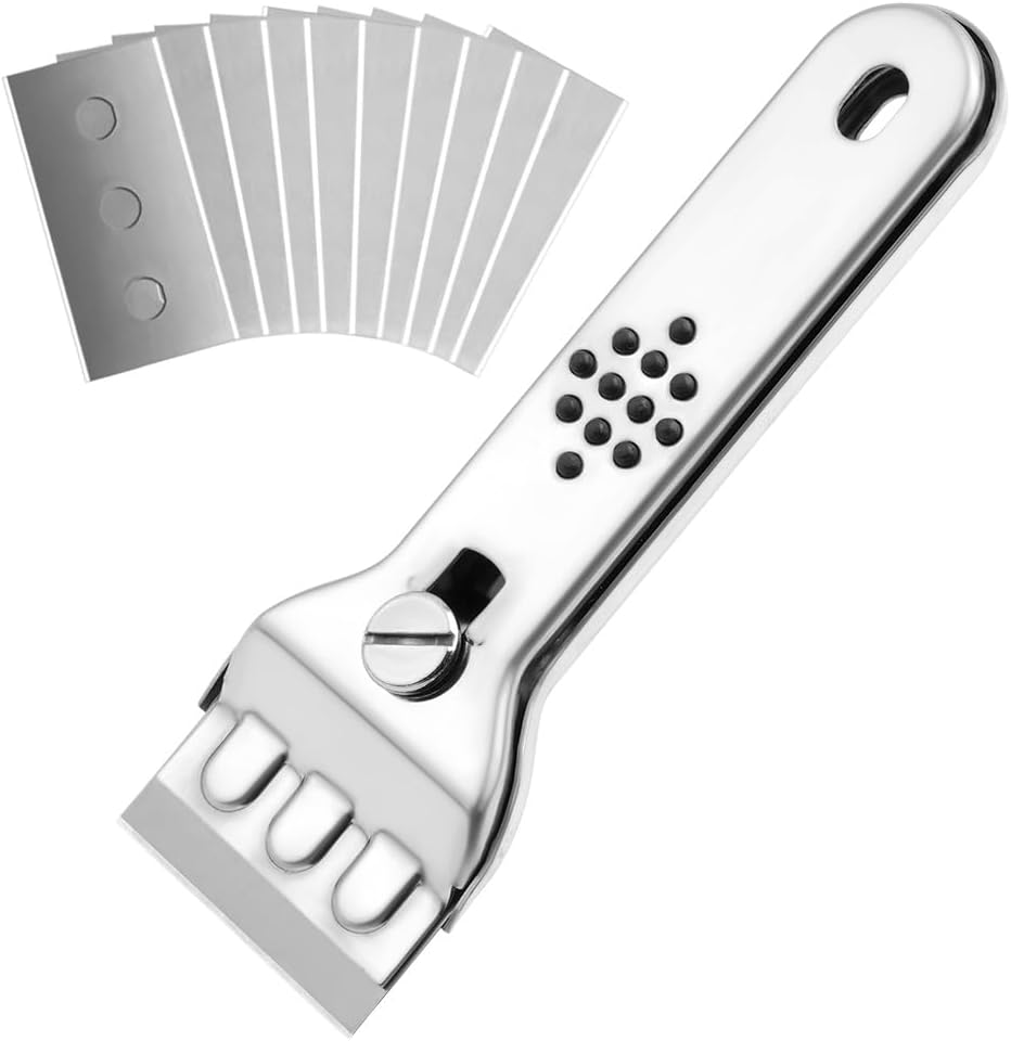 Raspador de pintura de acero inoxidable con 10 hojas de metal, raspador ...