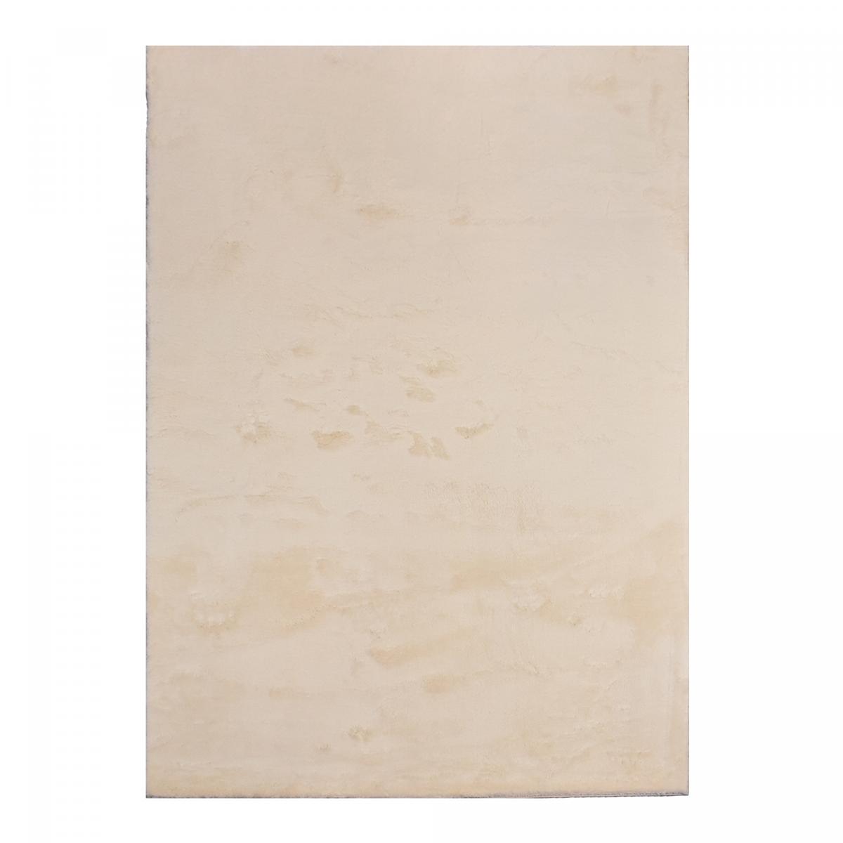 Tapis salon LYN10 LAVABLE 160x220 soyeux et doux, tapis beige uni à l ...