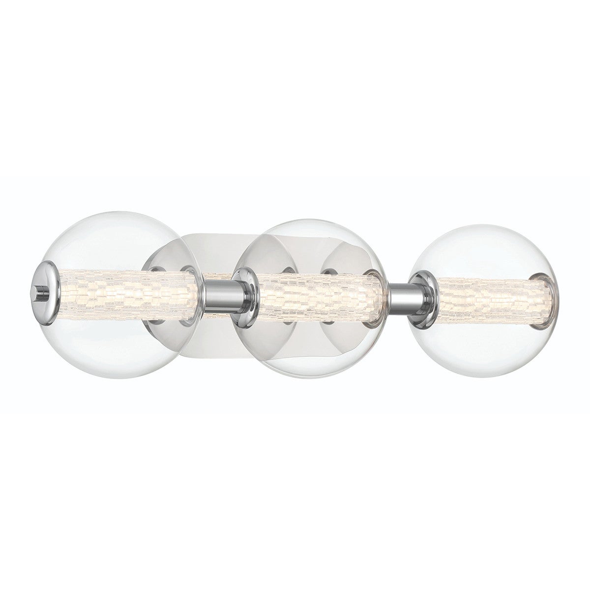 Applique SDB ATOMO chrome 3 globes verre LED 13W IP44 | Leroy Merlin