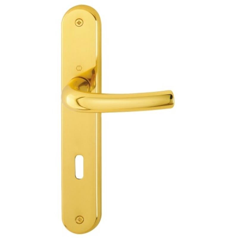 Ensemble pour porte palière Tokyo laiton poli cle I | Leroy Merlin