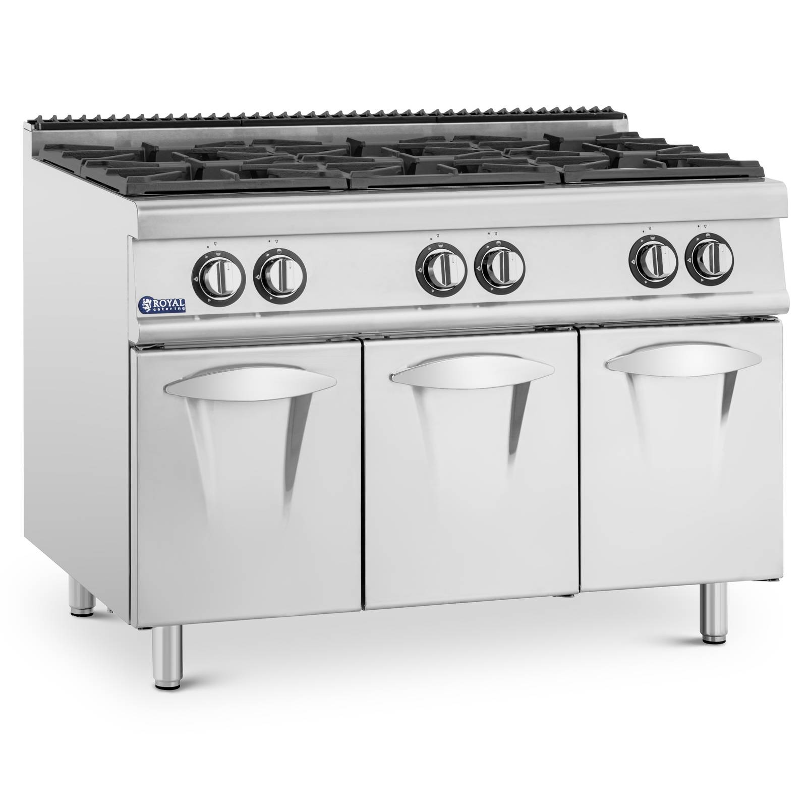 Cocina de gas - 21,6 kW - 6 fogones - mueble bajo - Royal Catering ...