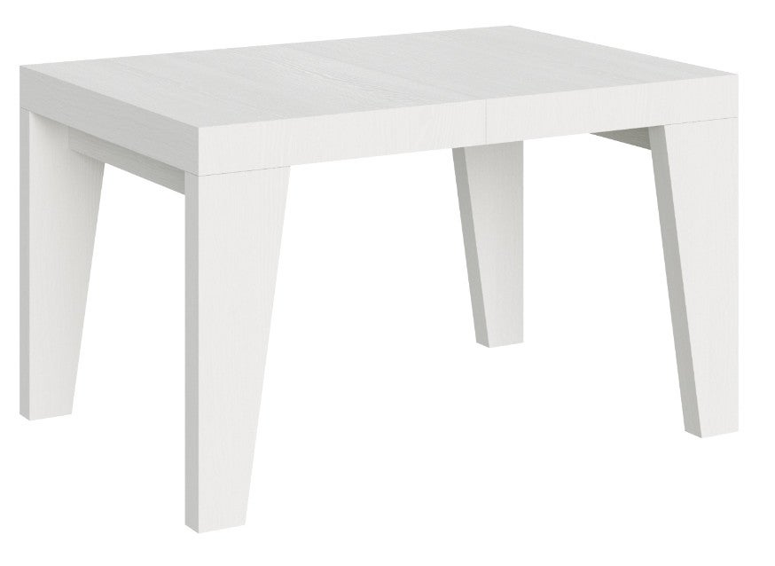 Table à manger extensible en bois Naxo-Couleur Blanc-Support 4 pieds-2 ...