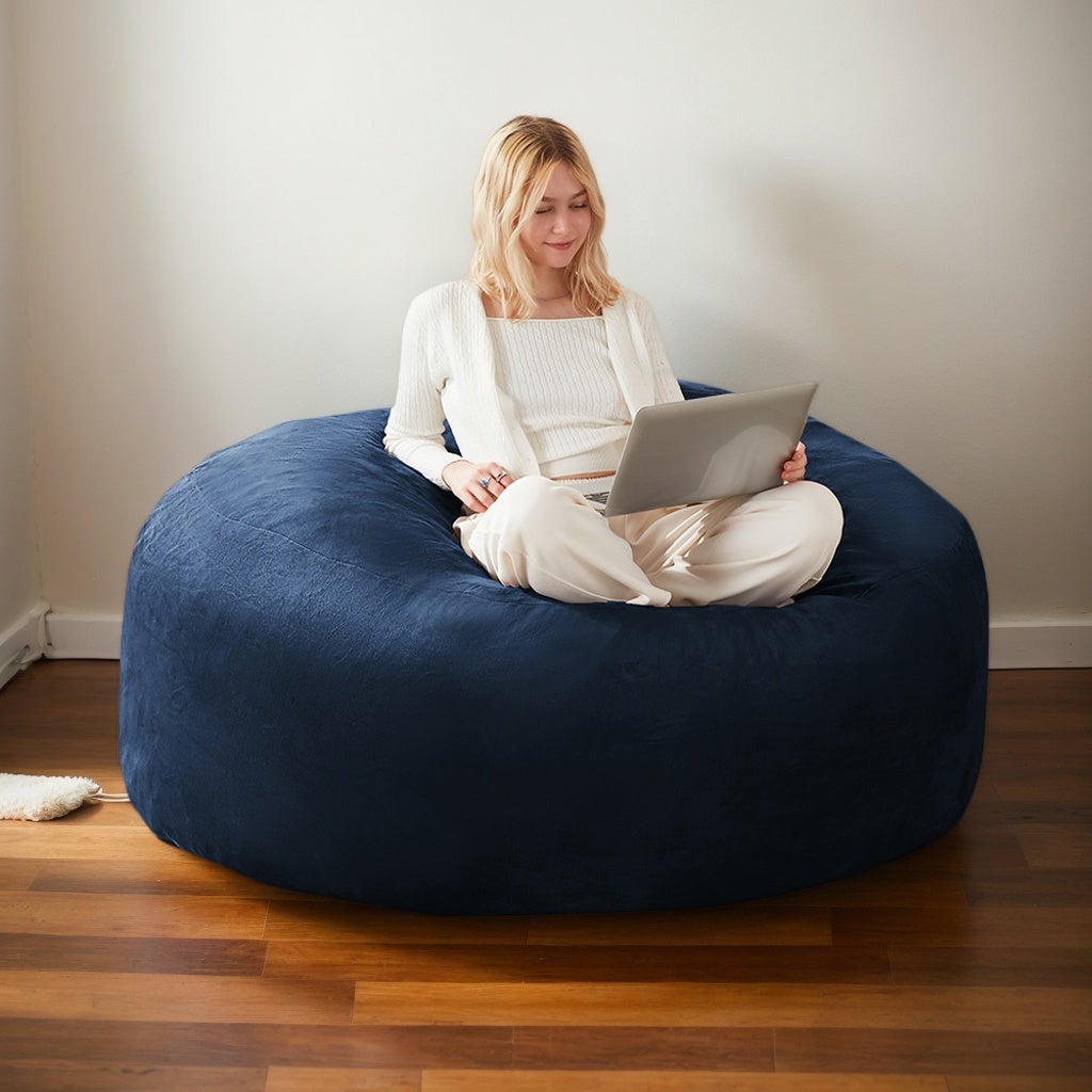Pouf 120cm, fauteuil poof moelleux pour adultes, adapté chambre/balcon ...