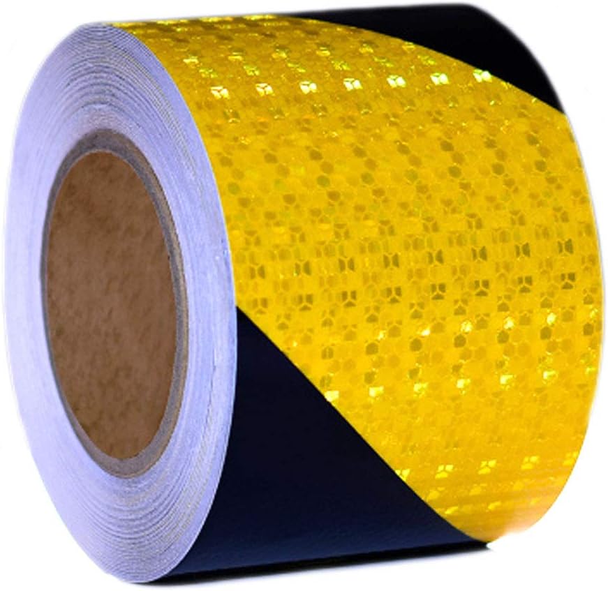 Jaune et Noir Bande Reflechissante Autocollante Ruban de Signalisation ...