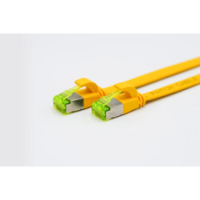 Helos ultra flaches patchkabel u/ftp cat 6a gelb 15.0m | Leroy Merlin