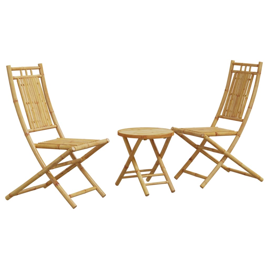 Ensemble table et chaises de jardin en bambou 3 pièces - COMFORTXL ...