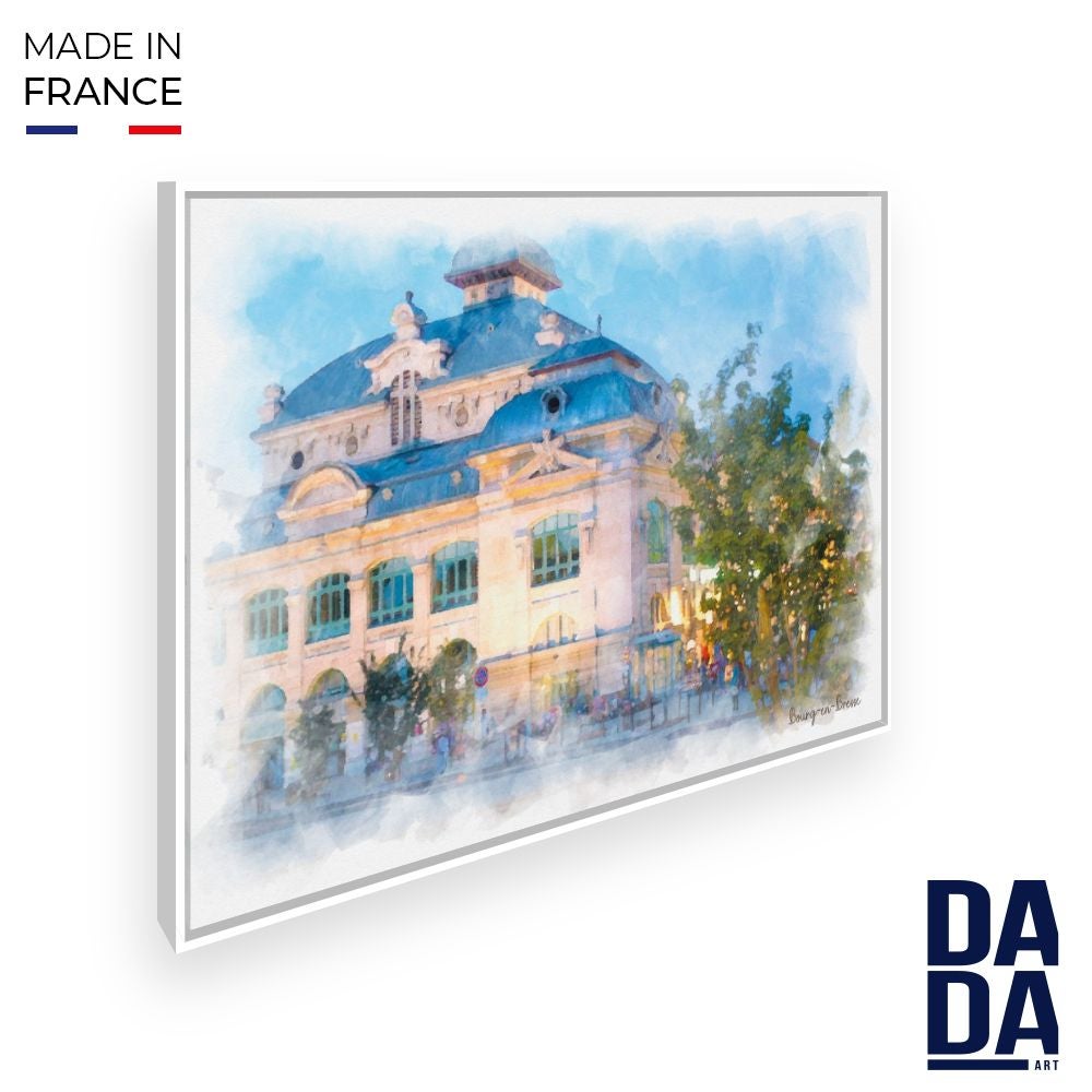 Tableau Théâtre de Bourg-en-Bresse / 45x60cm / Cadre Blanc / Fabriqué ...