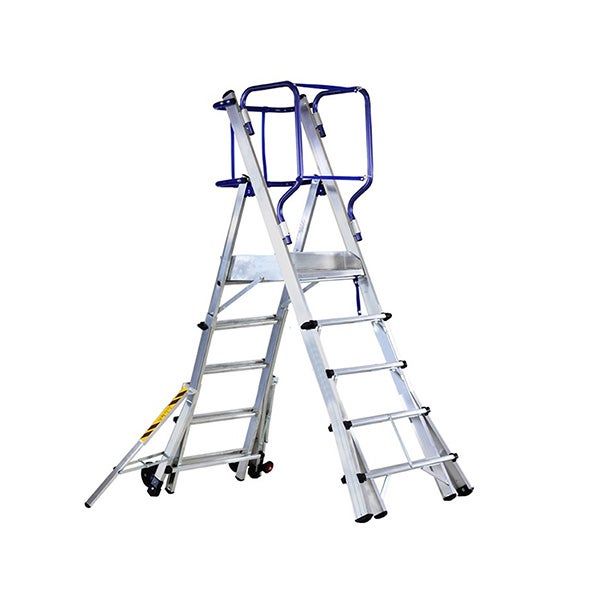 Escabeau PIRL 6 marches télescopique - Hauteur max. de travail 4.00m ...