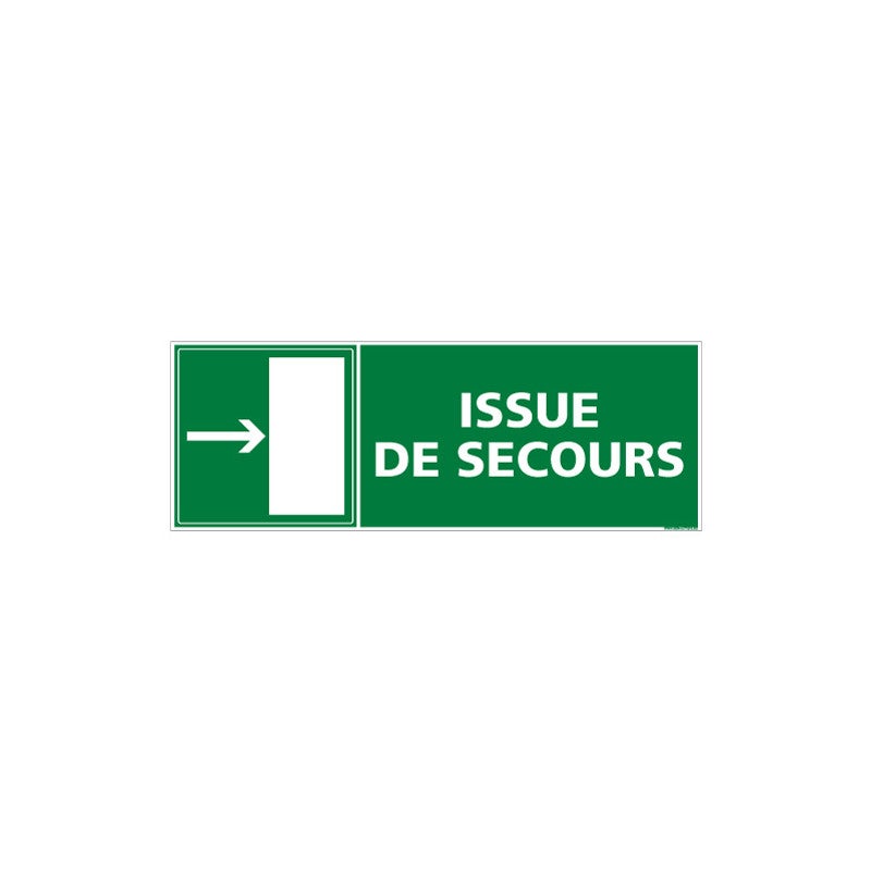 PANNEAU SORTIE ISSUE DE SECOURS (DROITE) (B0139) 980 x 350 mm Matière ...