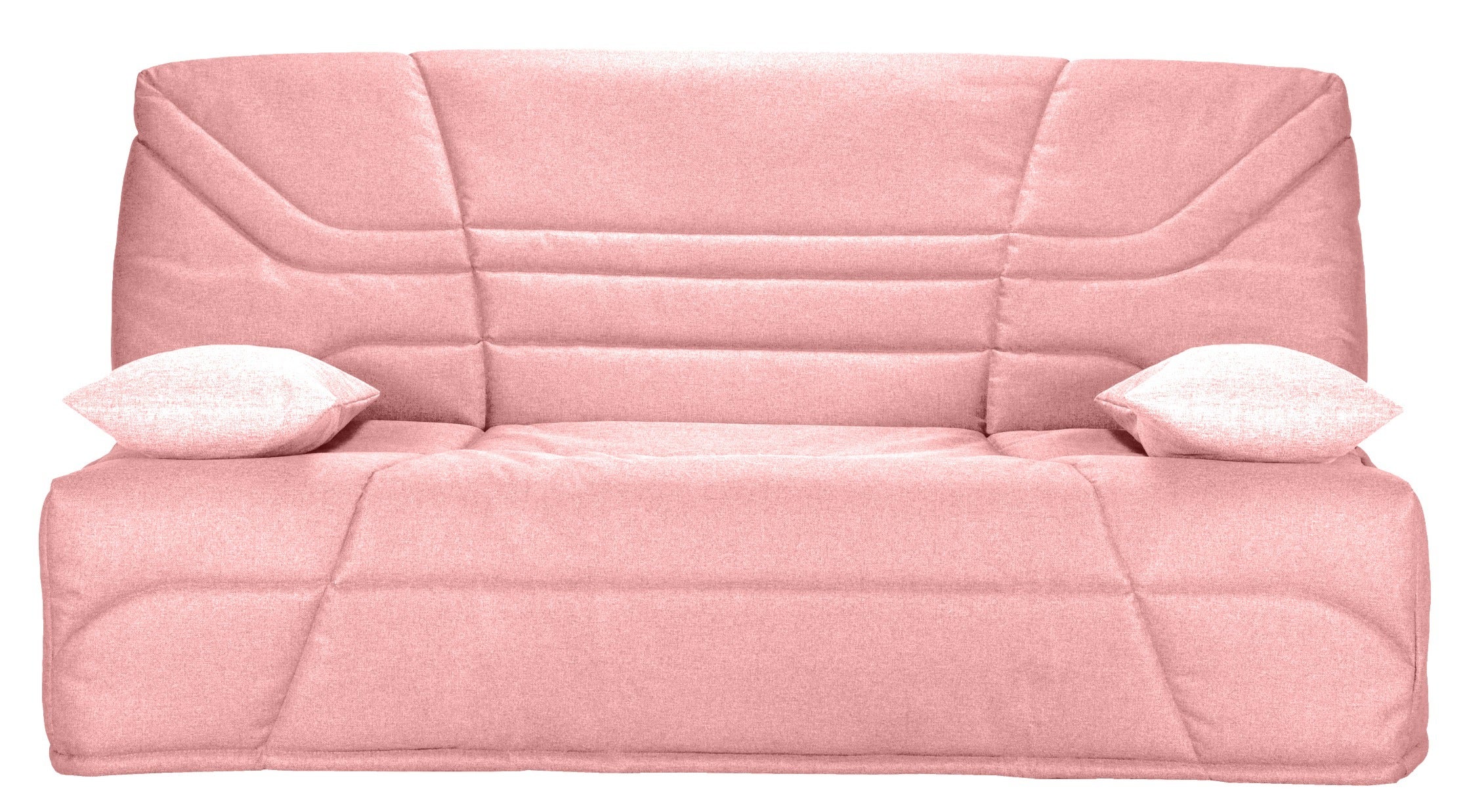 Canapé clic clac tissu avec rangement matelas Bultex 14cm Bakoa 193cm ...