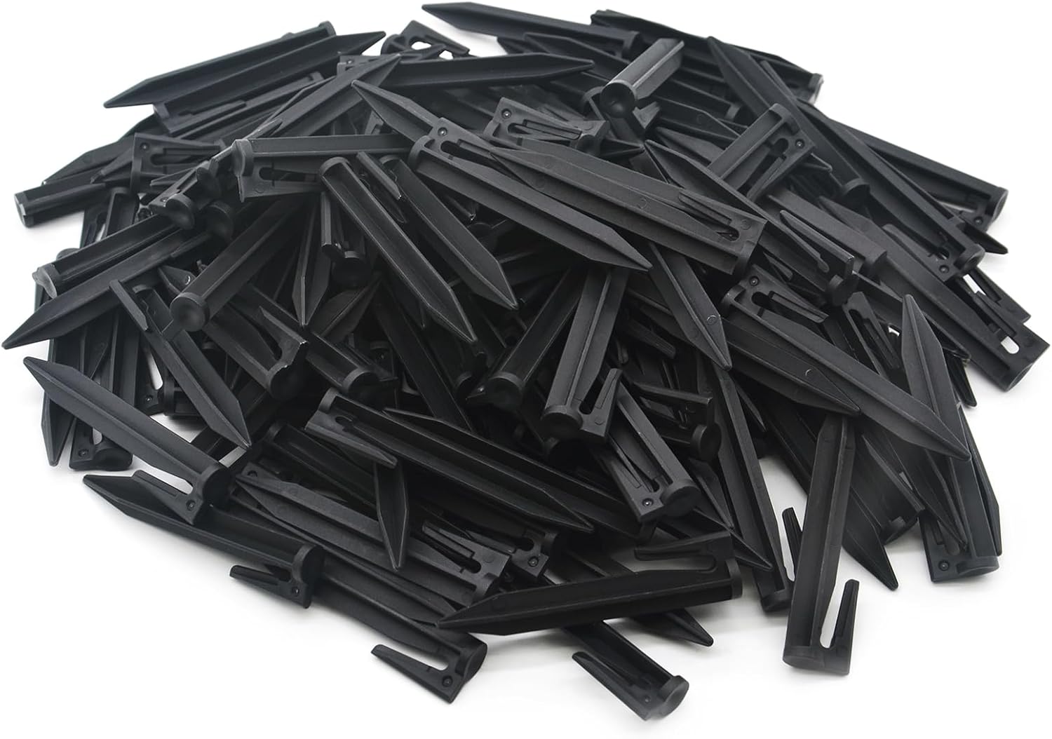 Lot de 200 piquets plastique 8,4 cm pour pelouse, tente, robot tondeuse ...
