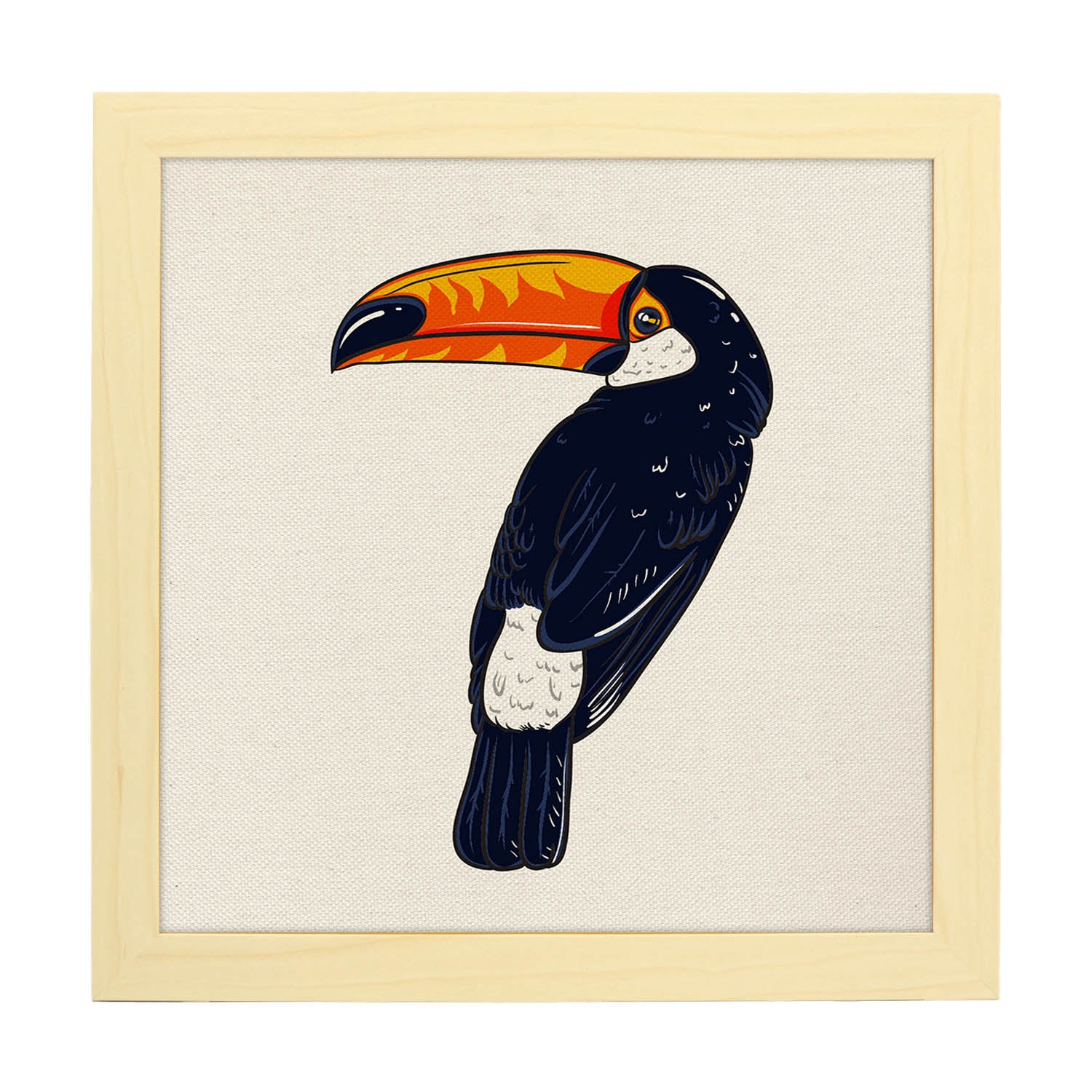 Carré Avec Des Oiseaux D'oiseaux. Lamina Tucan Agitée, Illustrée De ...