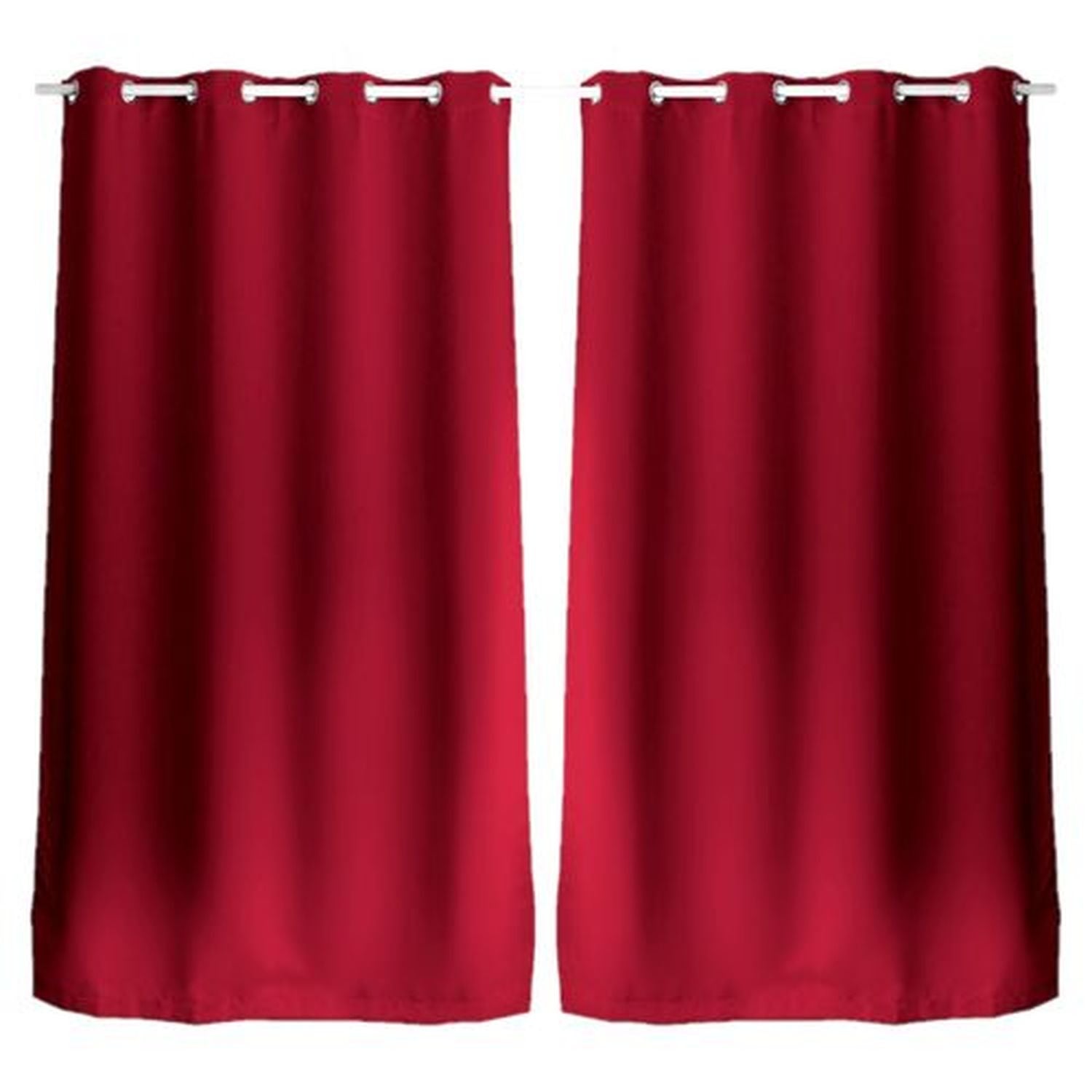 Lot de 2 Rideaux unis avec œillets - 140 x 240 cm - Rouge | Leroy Merlin