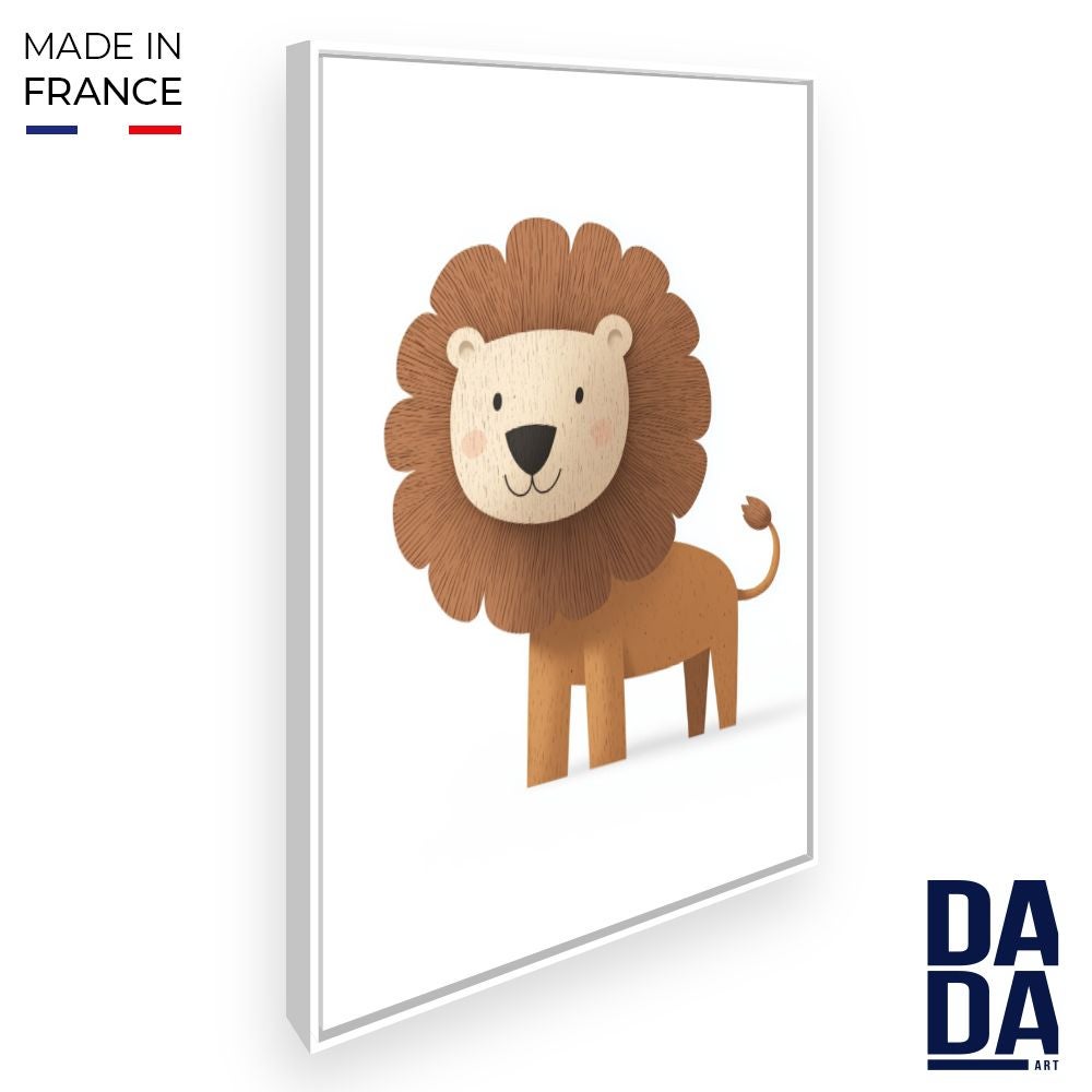 Tableau imprimé et encadré pour enfants 'Lion cartoon amical' / 50x70cm ...