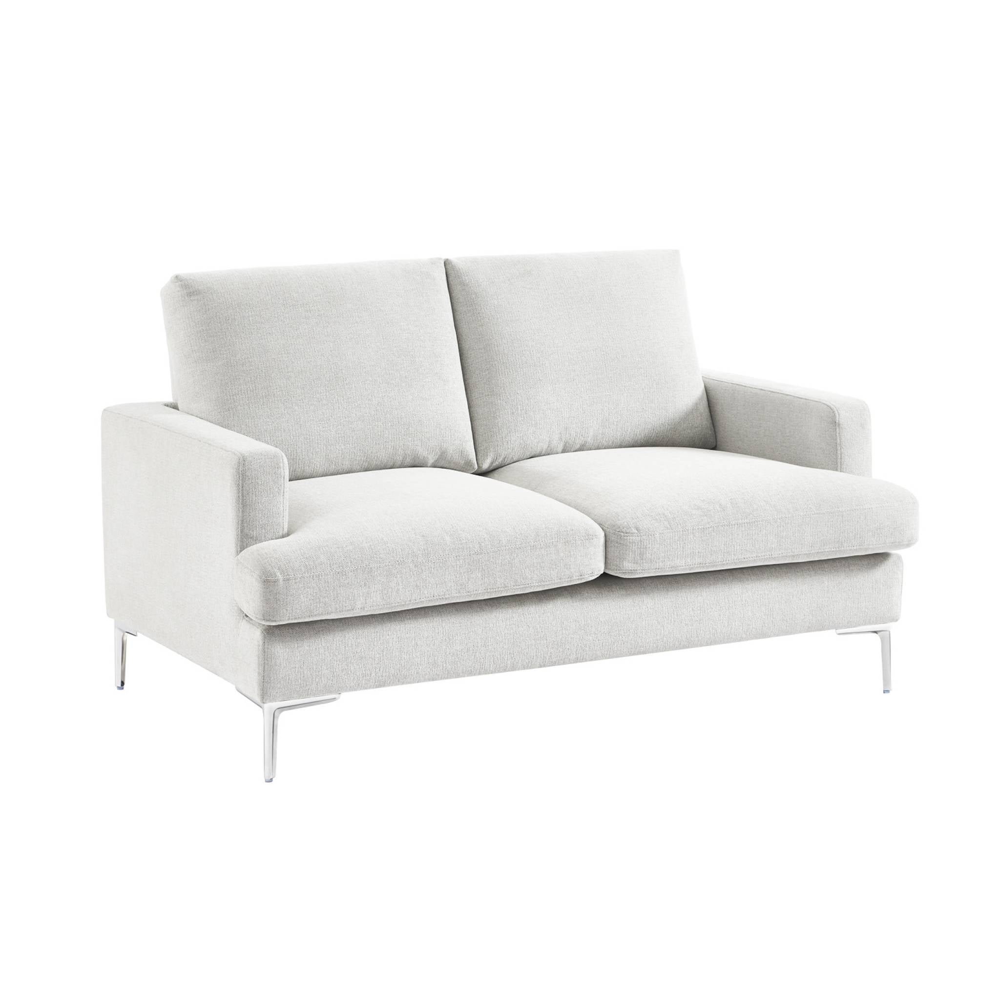 Sofá en tela lisa de 2 plazas Blanco roto - 143x90x89 cm | Leroy Merlin