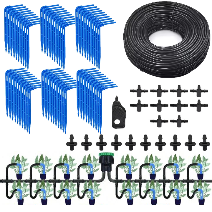 Sistema de riego para jardín, kit de riego por goteo, kit de riego automático con manguera de 20 ...