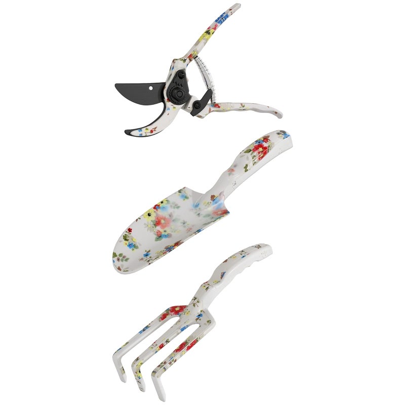 Ensemble d'outils de jardinage 3 pièces avec bêche, râteau à main ...