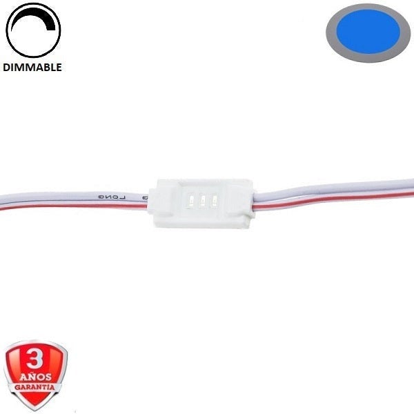 Modulo Led 12V 3smd 3014 0,36W Azul IP65 pack de 10 und | Leroy Merlin