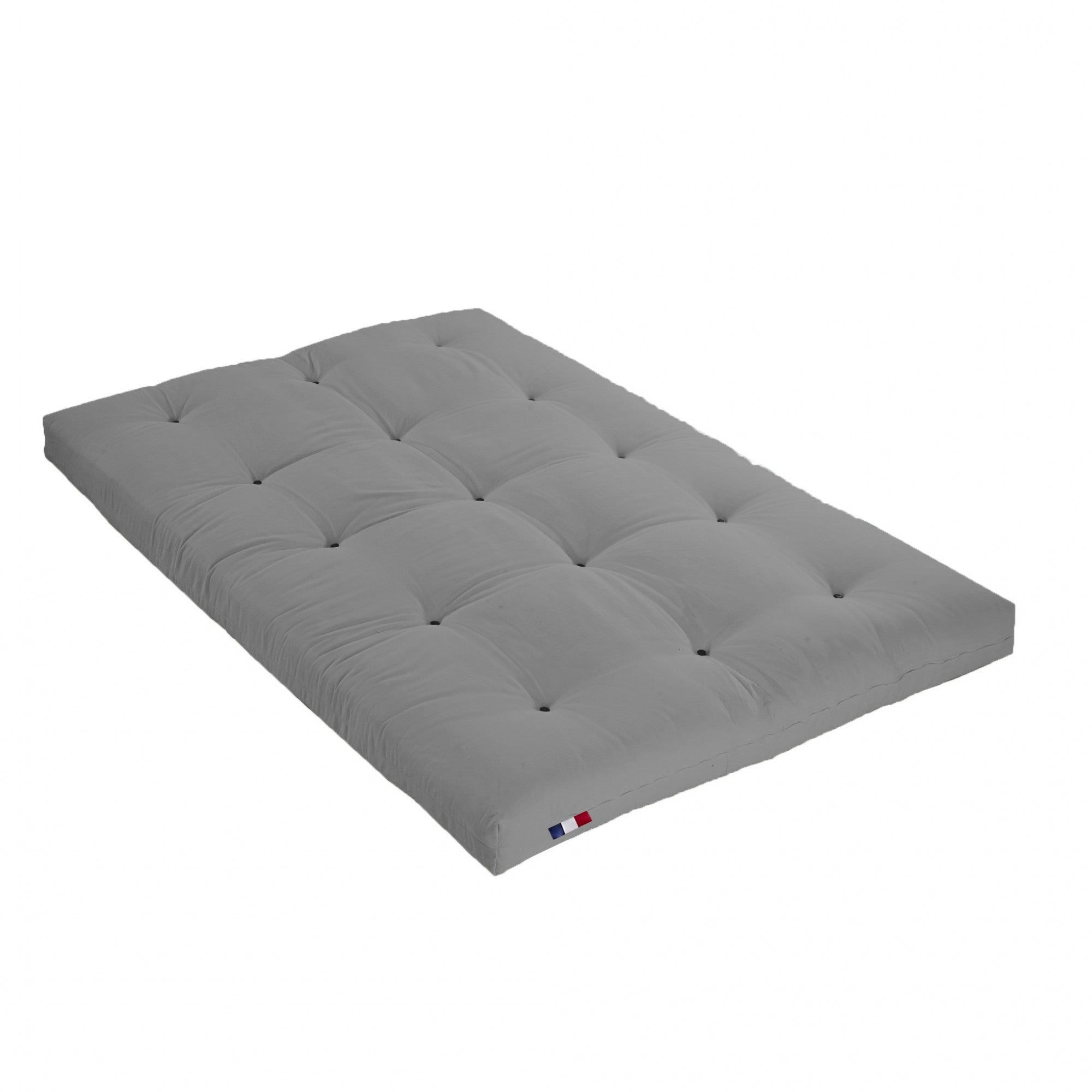 Matelas futon coton fibres gris clair 140x190 | Leroy Merlin