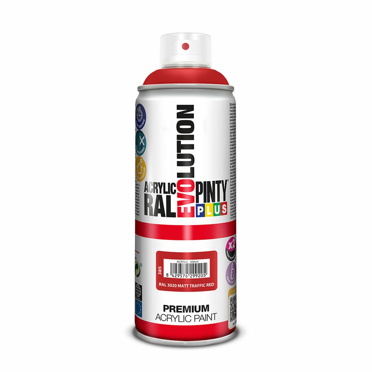 Peinture en spray Pintyplus Evolution RAL 3020 Traffic Red 400 ml Mat ...