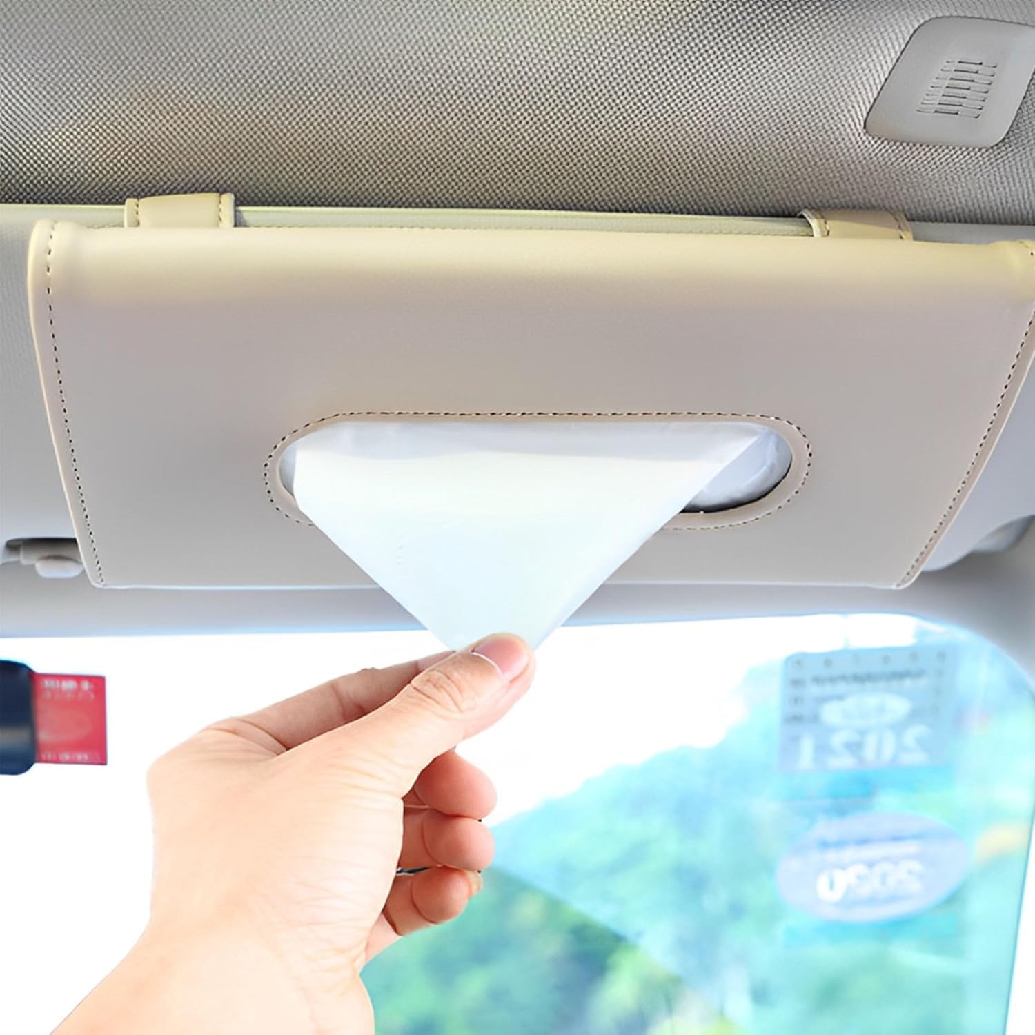 Boîte De Mouchoirs pour Pare-Soleil De Voiture, Accessoires En Cuir ...
