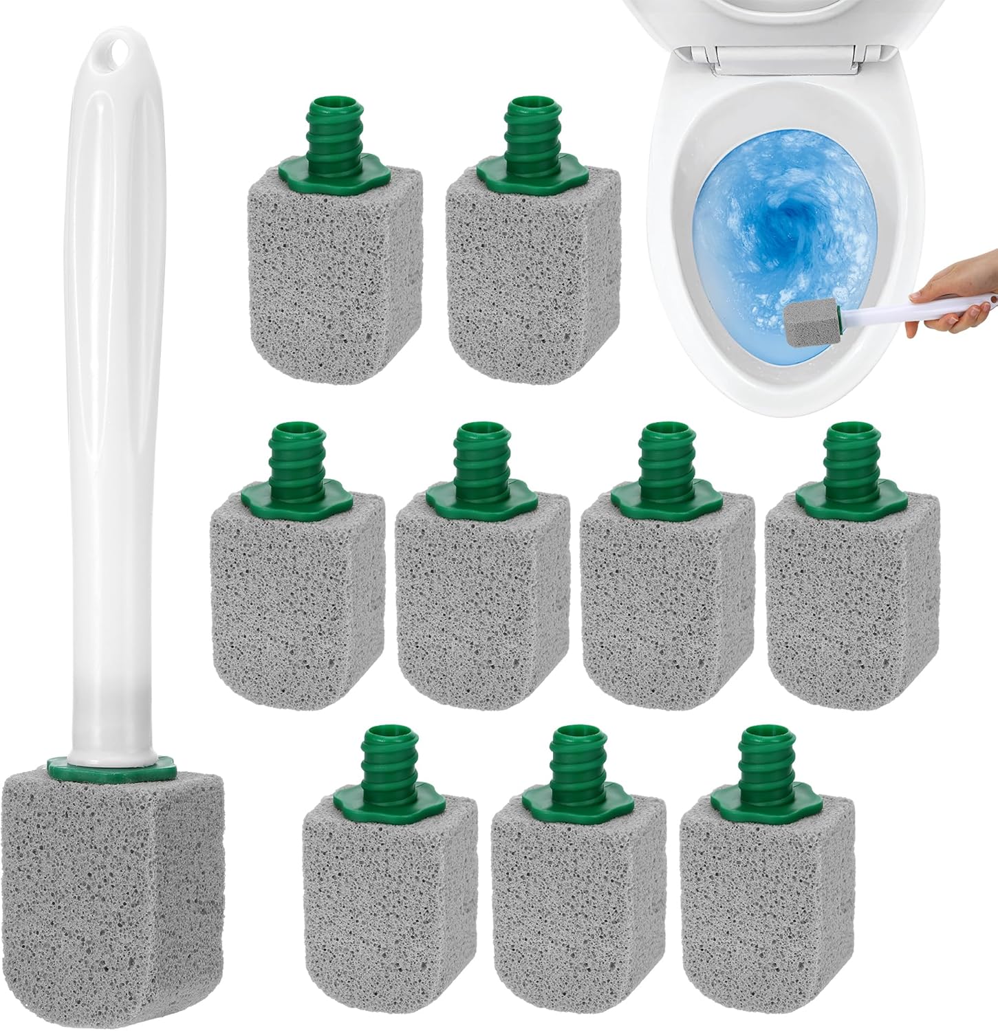 Lot de 10 Pierre Ponce WC avec Poignée Réutilisable, Nettoyant Efficace ...