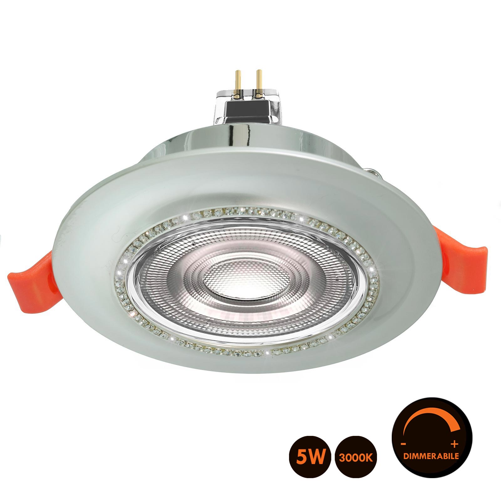 Projecteur rond moderne à paillettes encastrable 75mm lampe LED 5W MR16 ...