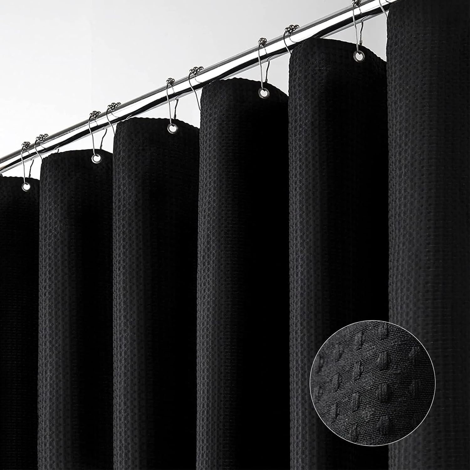 Rideau de douche - 150*180 cm, rideau de douche en tissu lesté gaufré ...