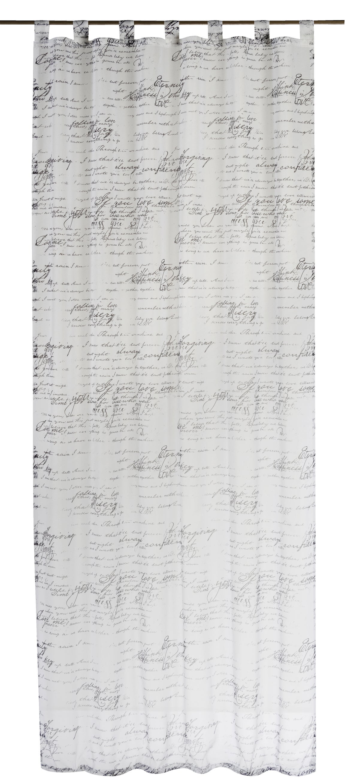 Elbersdrucke rideau transparent écharpe à passants Loveletter 00 blanc ...