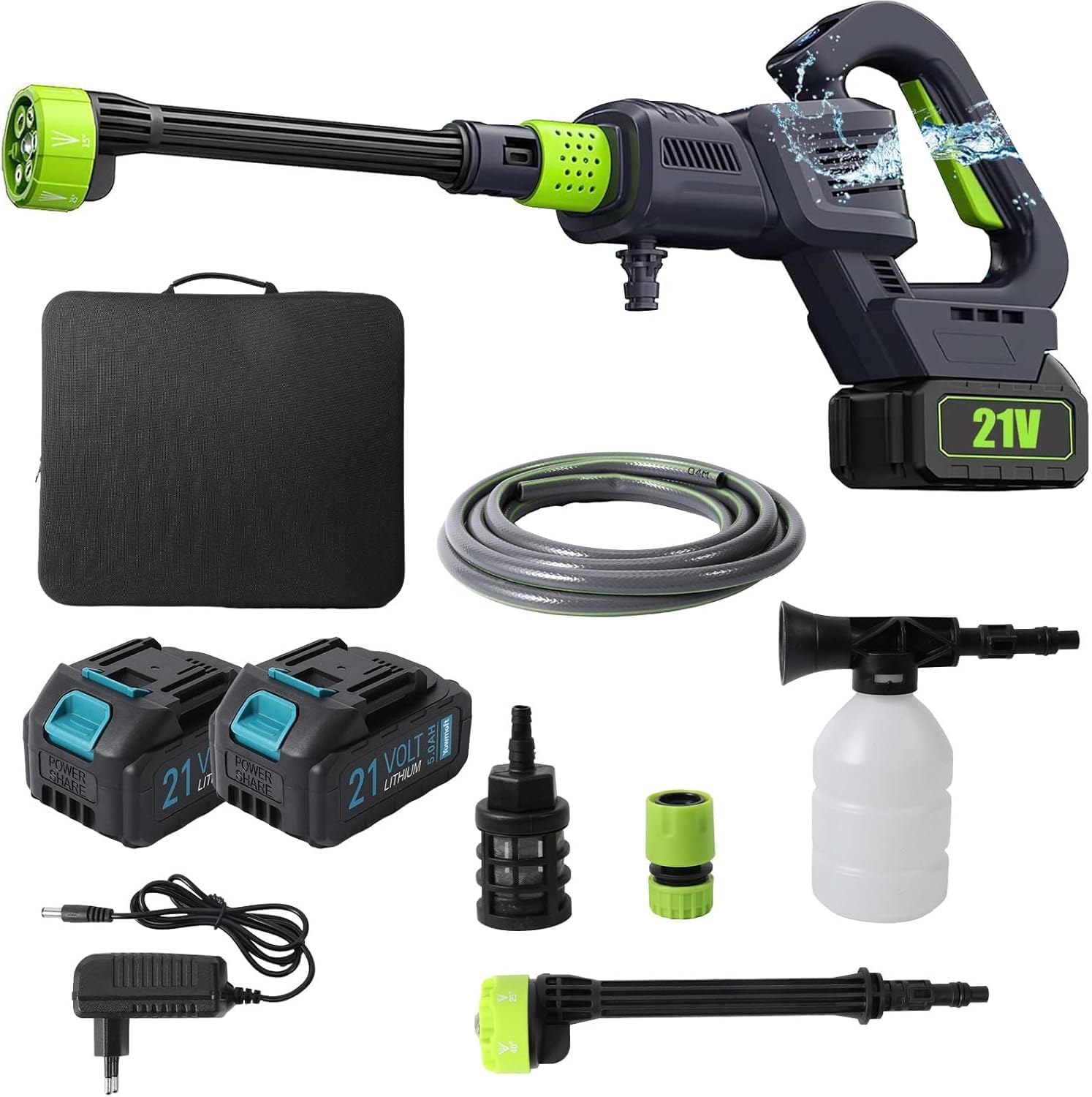 Nettoyeur Haute Pression sans Fil Max 200 Bar, Pistolet Haute Pression ...