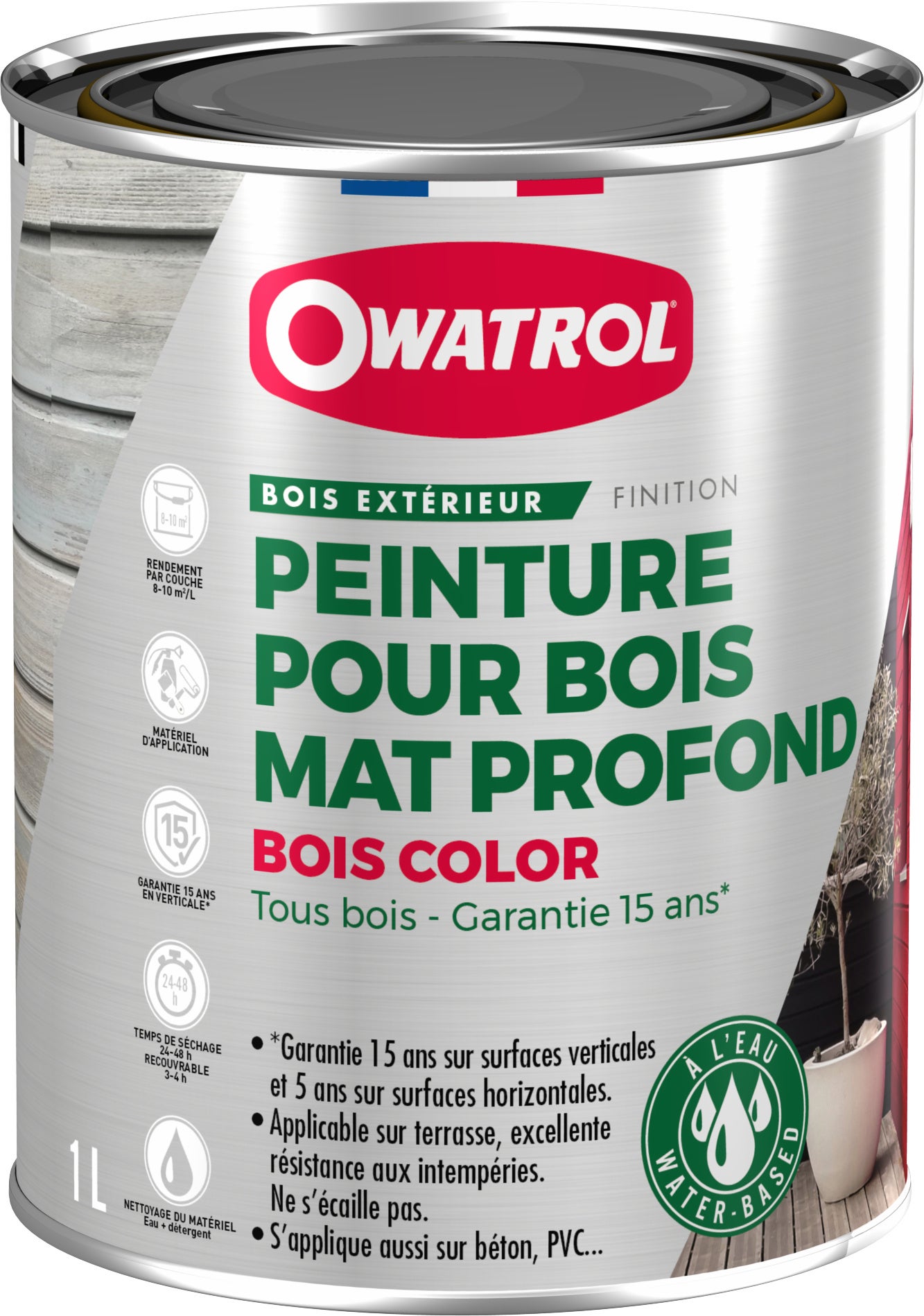 Peinture pour bois extérieur opaque - Finition Mate Owatrol BOIS COLOR ...