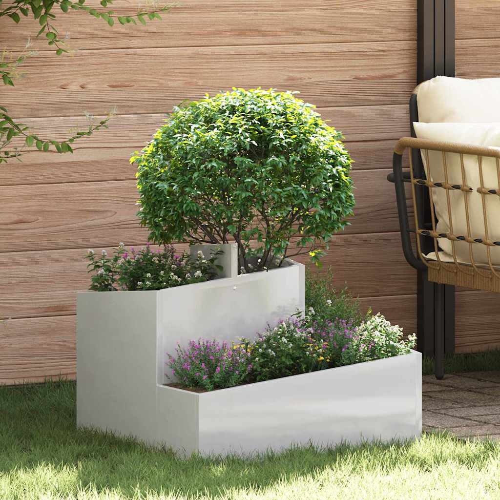 Jardinera plateada, 60 x 60 x 50 cm, acero inoxidable | Leroy Merlin