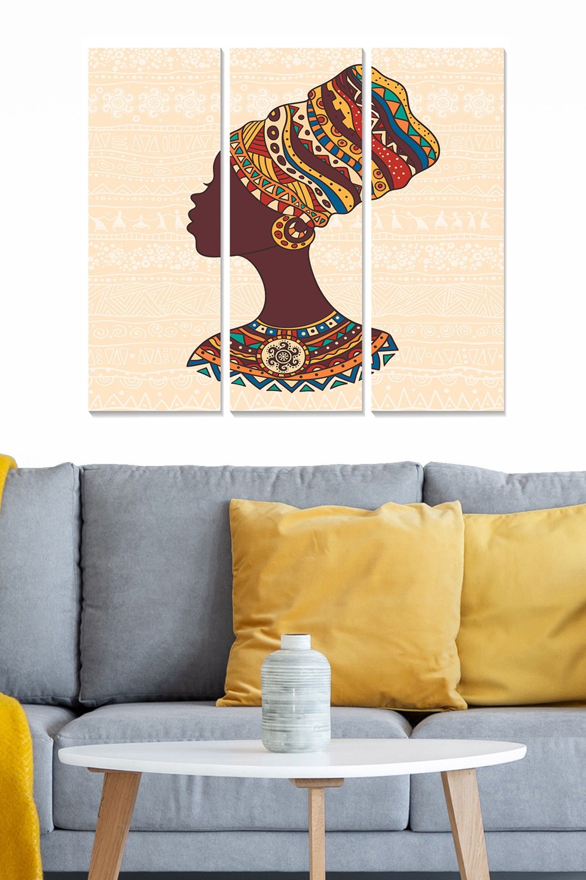 Triptyque Fabulosus L70xH50cm Motif Art africain portrait de femme ...