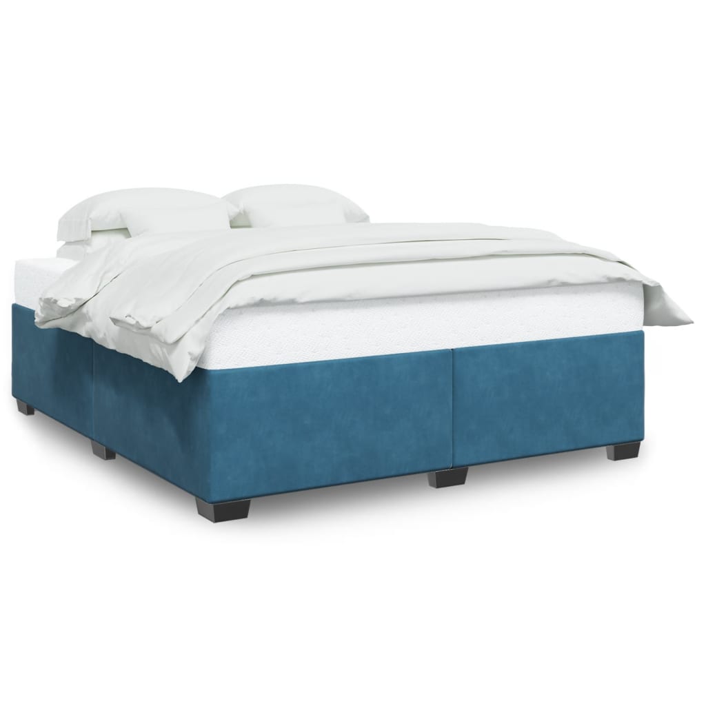 Lit Double | Lit Adulte | Cadre de lit bleu 180x200 cm velours CFW91715 ...