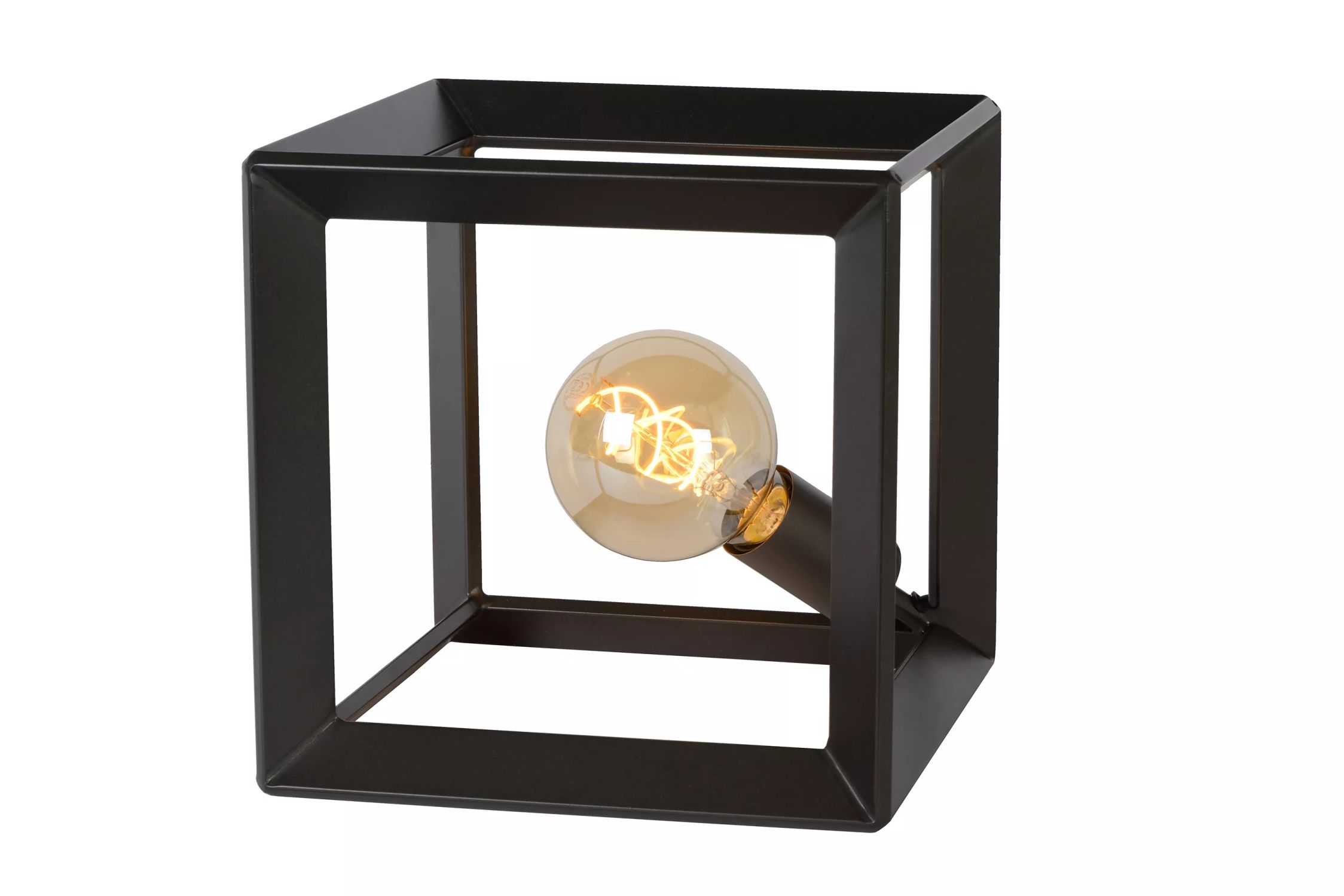 Lampe de table en métal anthracite 25 cm E27 design cube lampe de table ...