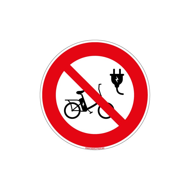 PANNEAU VELO ELECTRIQUE INTERDIT (D1277) Diamètre 450 mm Matière ...