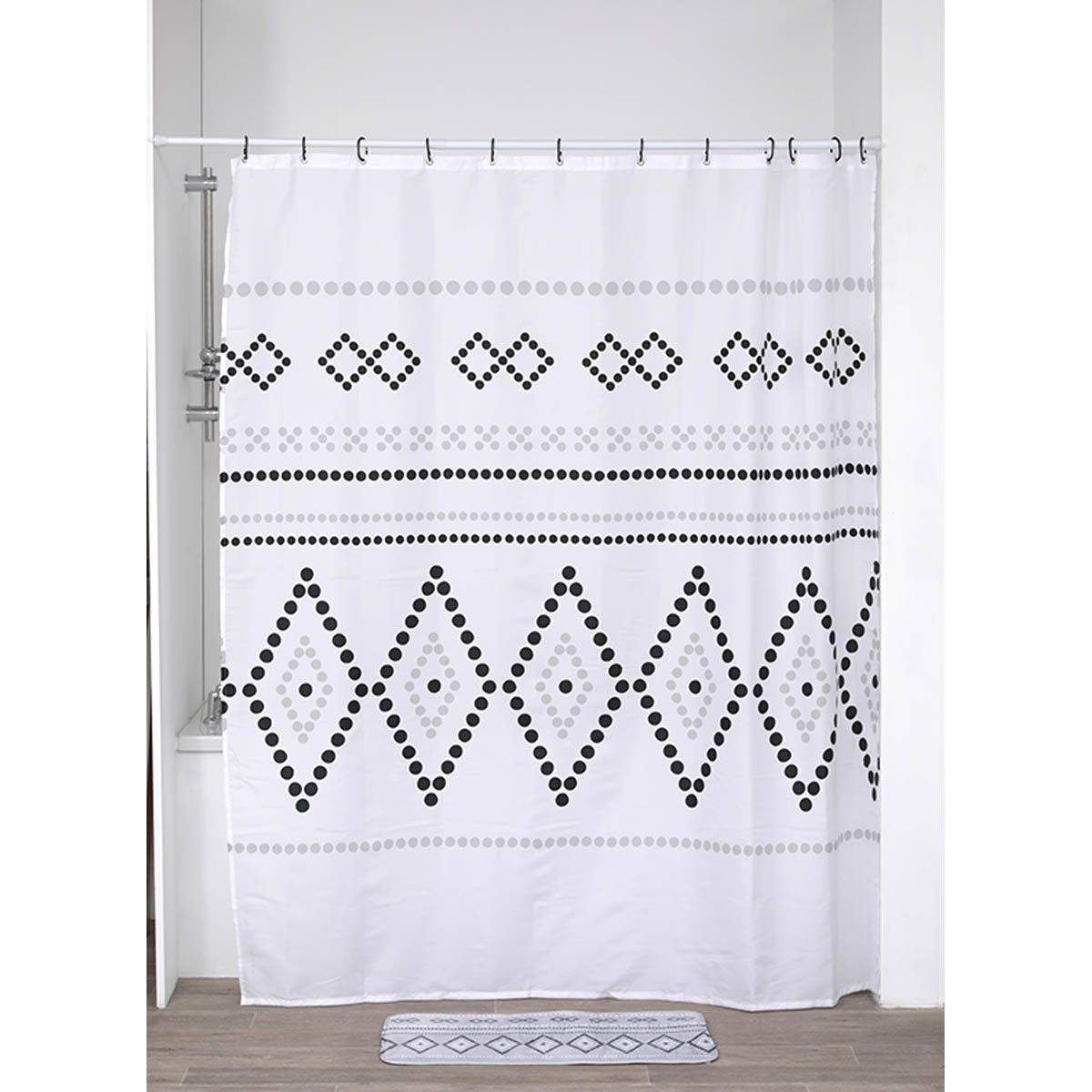 Rideau de douche polyester 180x200 cm - nairobi - Tendance | Leroy Merlin