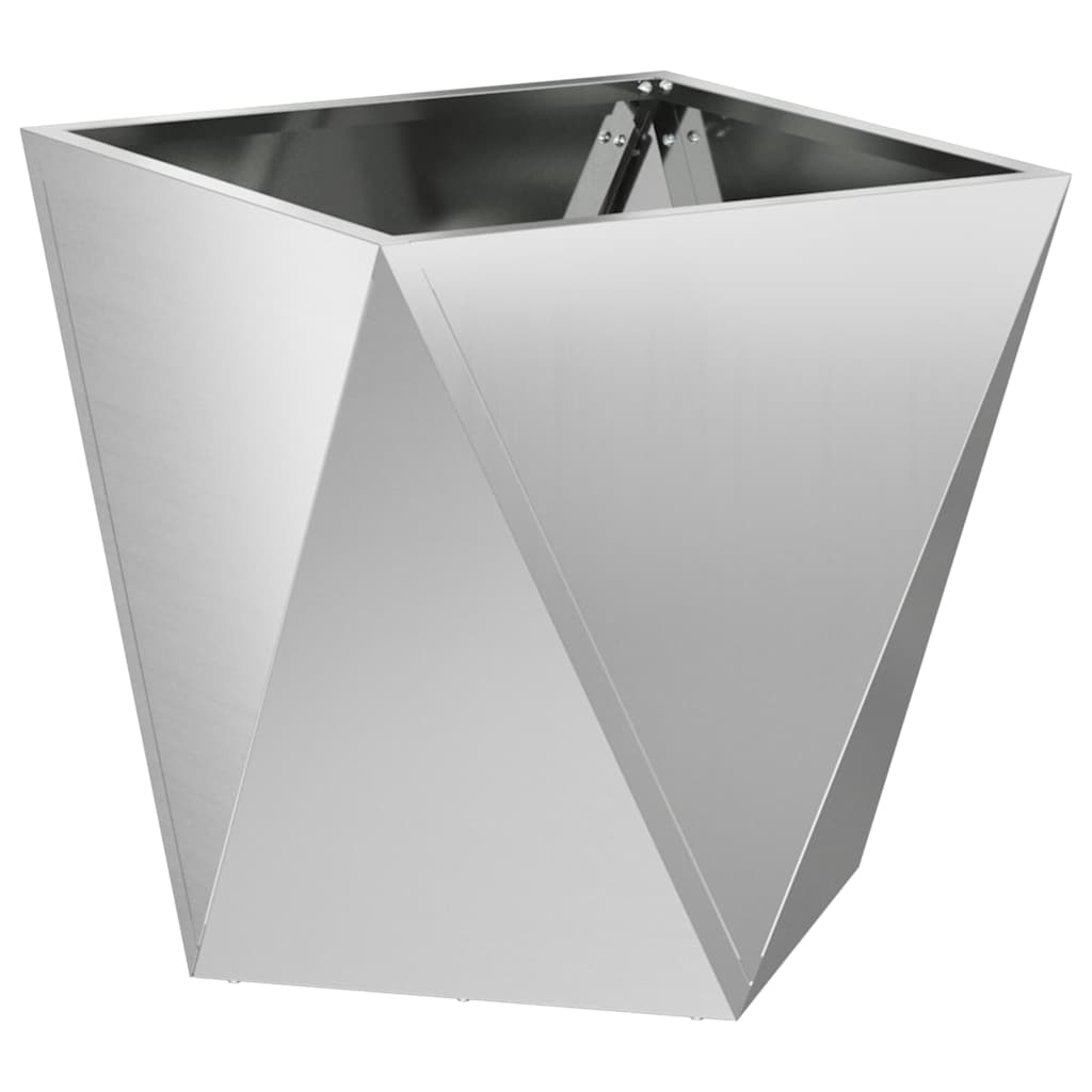 Jardinière Bac à Fleurs Pot De Fleurs pour jardin - Argent 50 x 50 x 50 ...