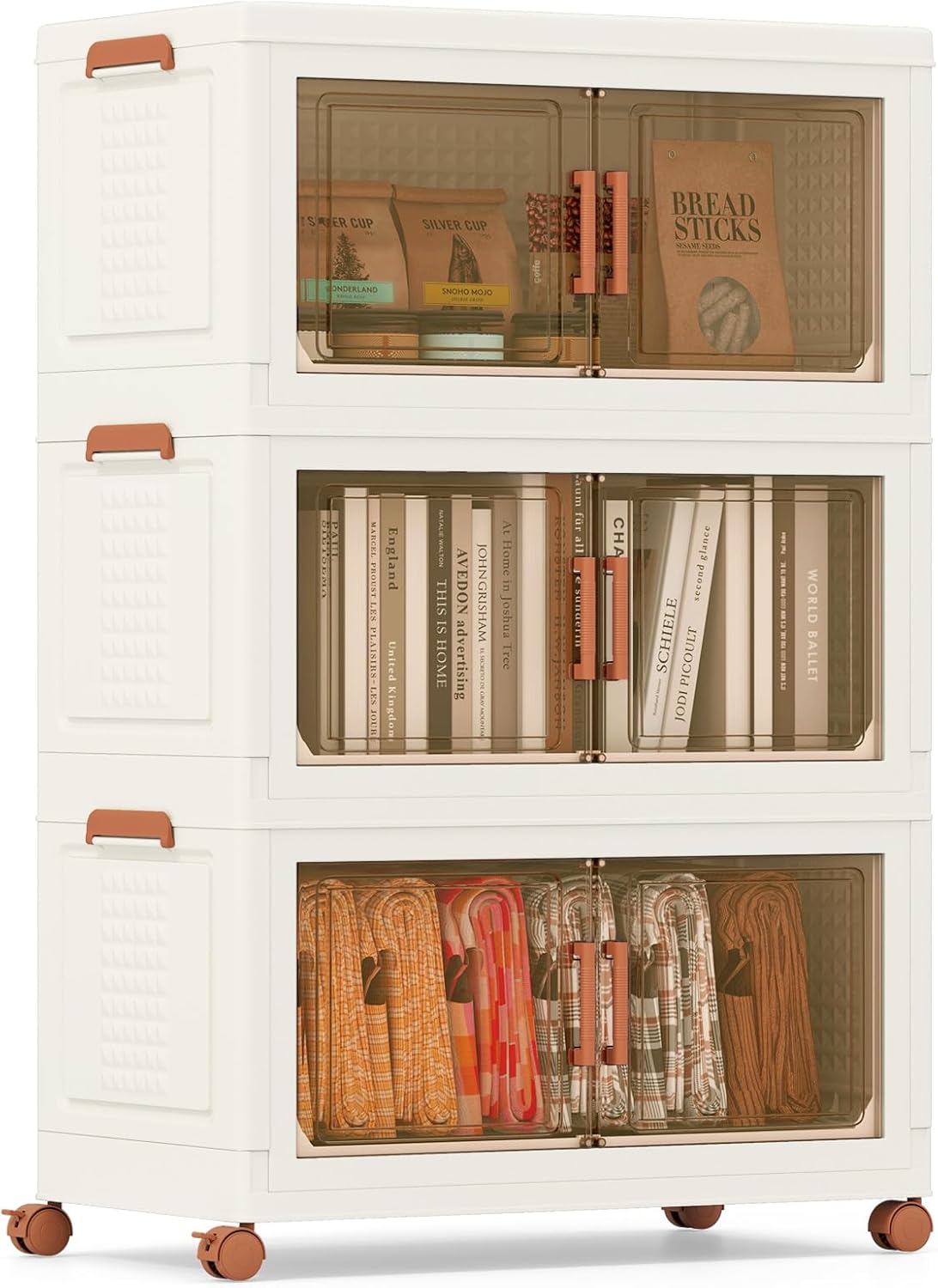 Boite Rangement Plastique, Caisses Rangement Pliables à Roulette ...