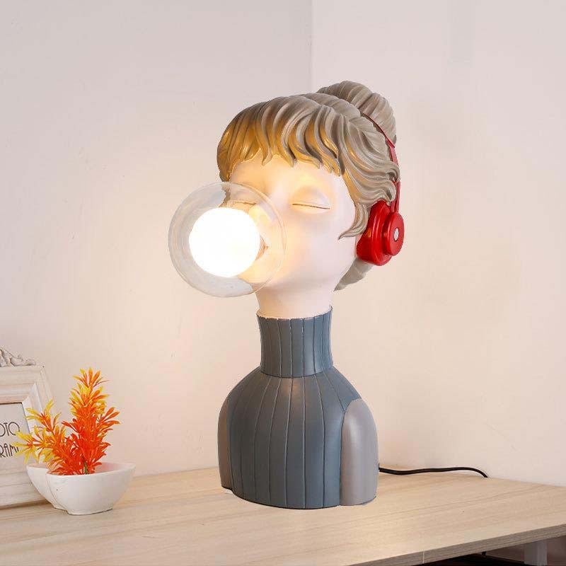 Lampe de table en résine, décor princesse moderne, lampe de chevet LED ...