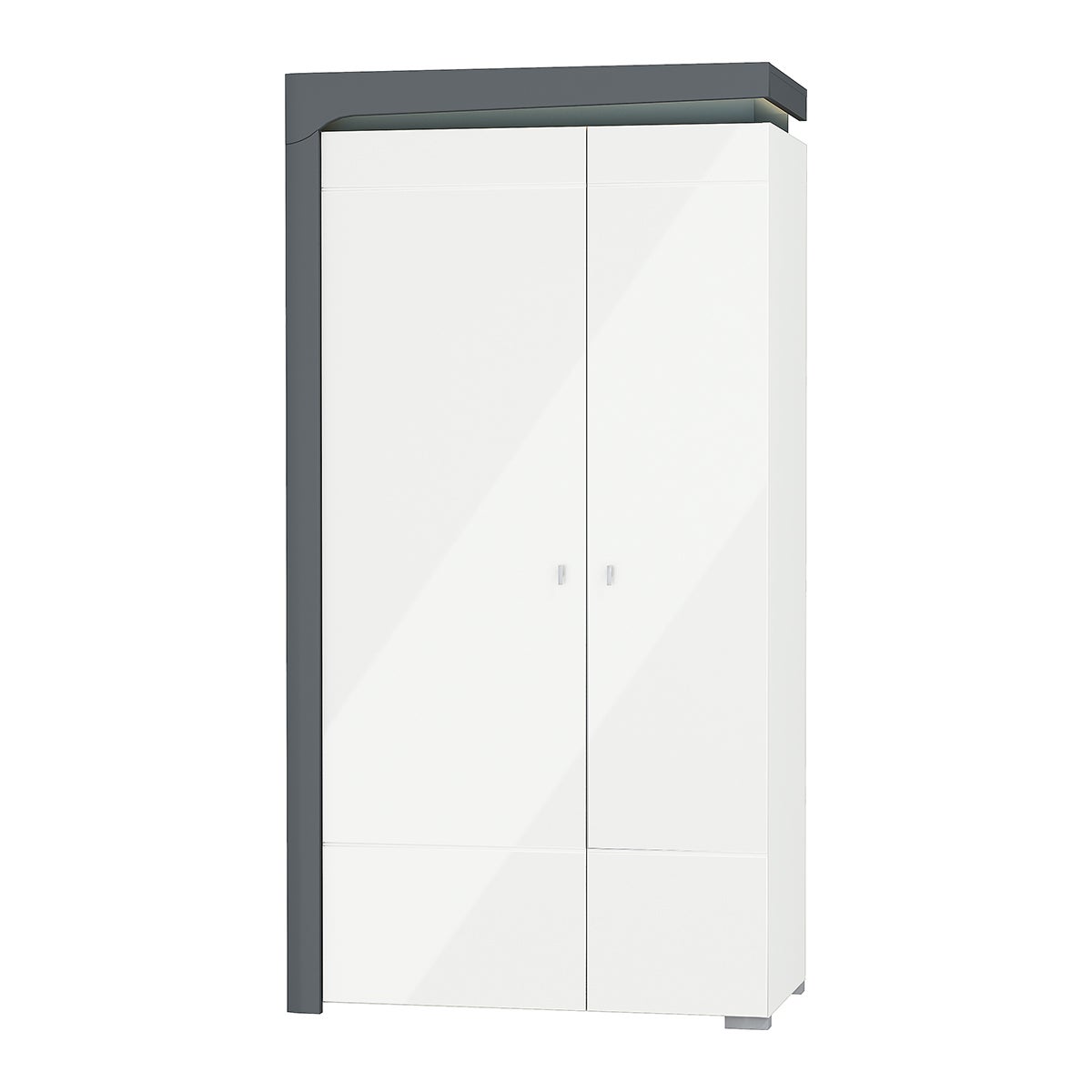 Armoire 2 portes LED inclus Teo Blanc et Gris | Leroy Merlin