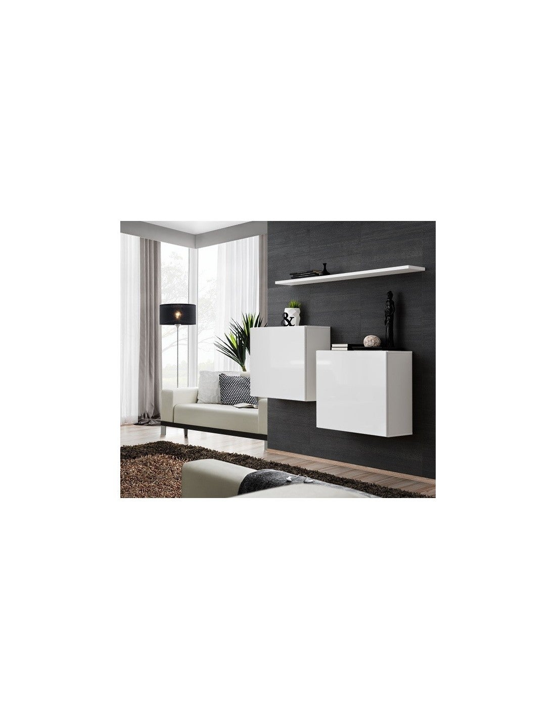 Ensemble meubles de salon SWITCH SBI design, coloris blanc brillant ...