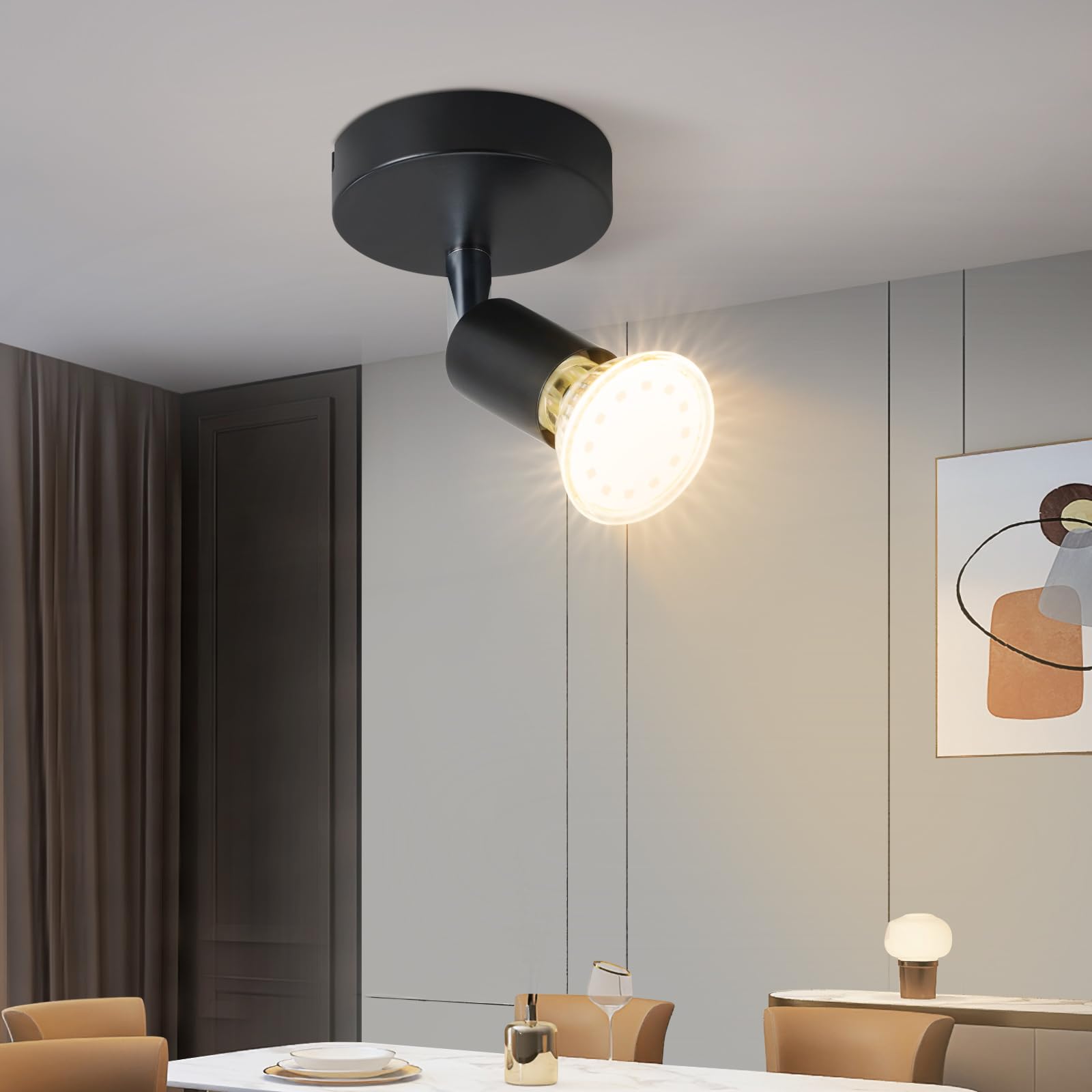 Paquete de 2 focos de techo LED, luces de techo modernas, foco de techo GU10, foco giratorio de ...