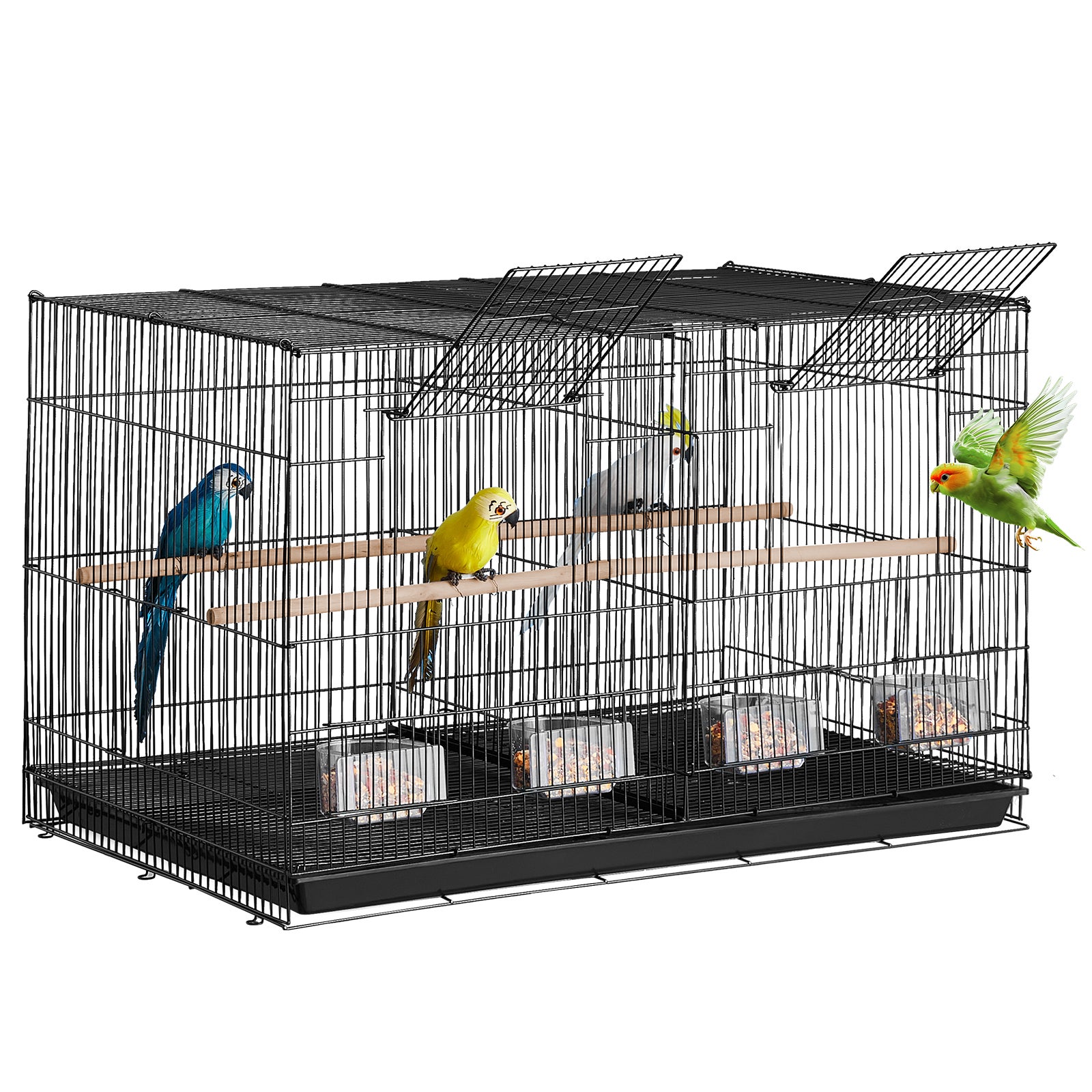 Cage Oiseau 760x465x465mm,VEVOR Cage Métal Petite avec Séparateur ...