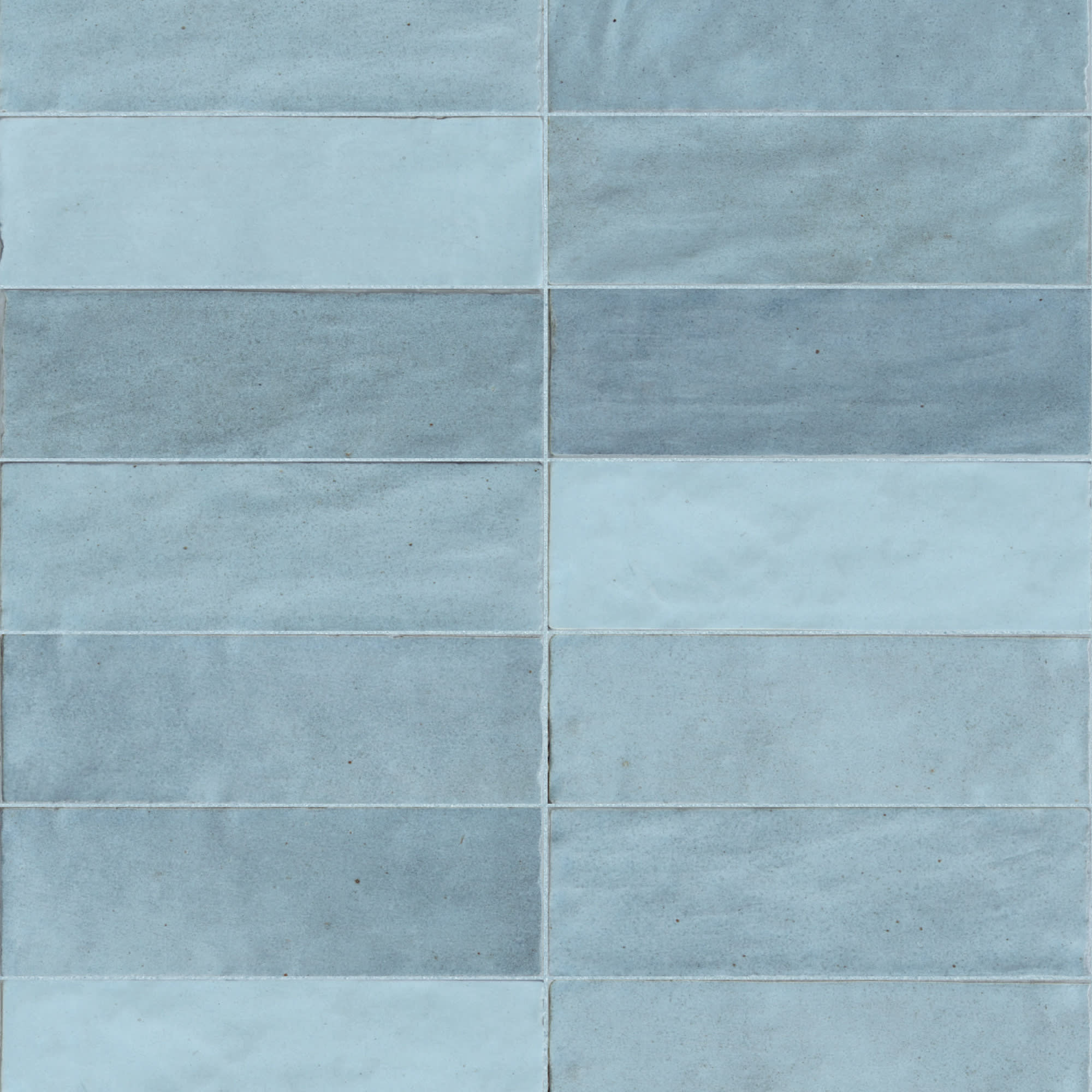 Carrelage effet Zellige Bleu Clair 20x6,5x0,85 cm Brillant Orisel - Mur ...