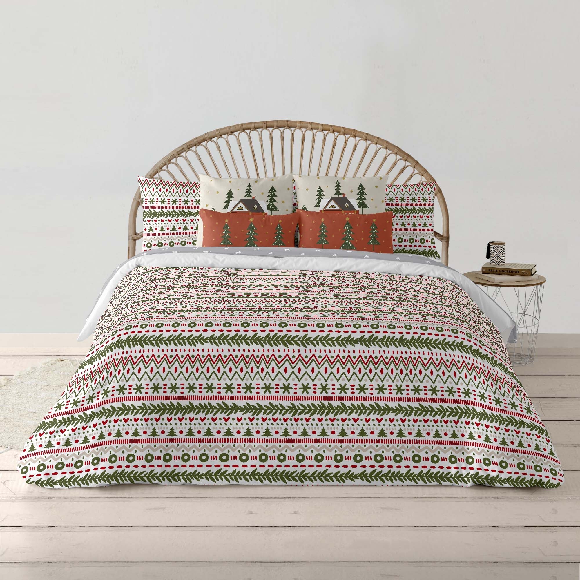 Housse de couette à clics 100% coton Merry Christmas 16 pour le lit90 ...