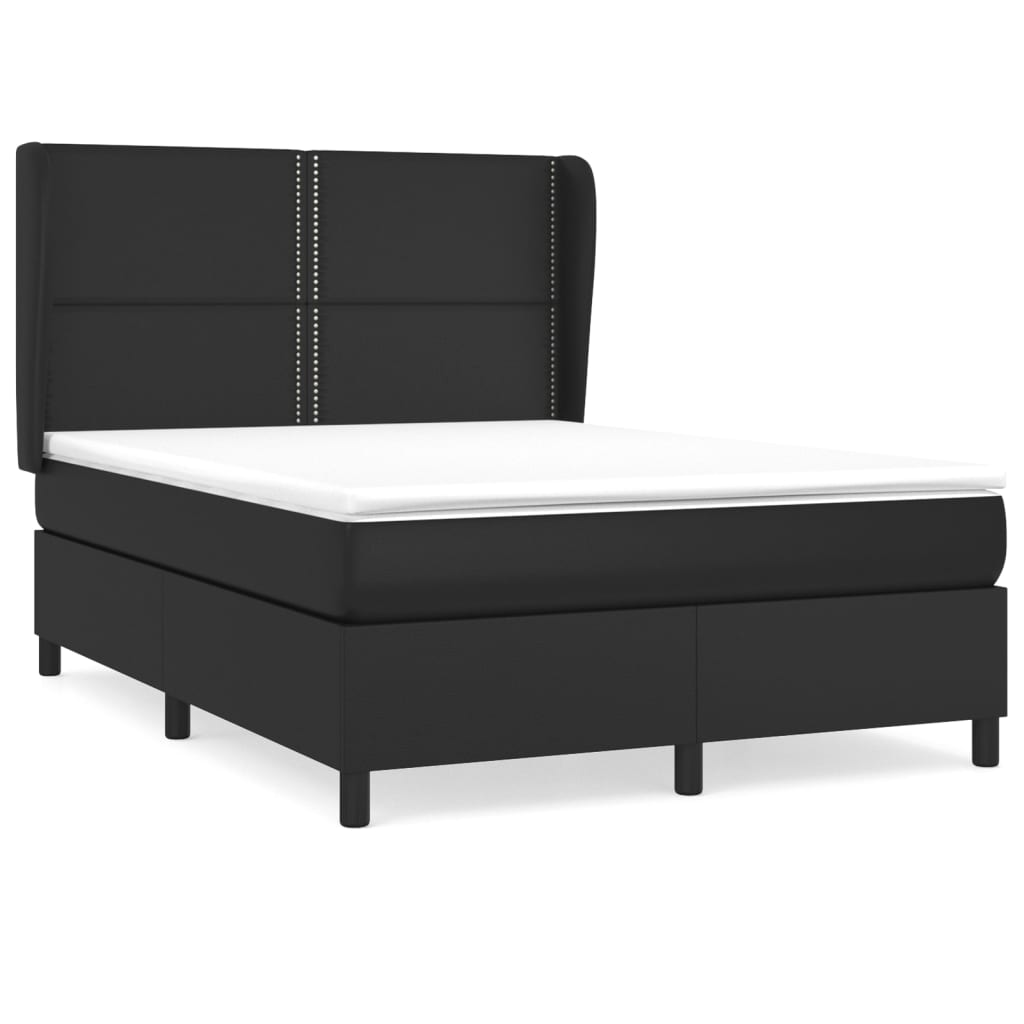 Lit Double | Lit Adulte | Lit à sommier tapissier avec matelas Noir ...